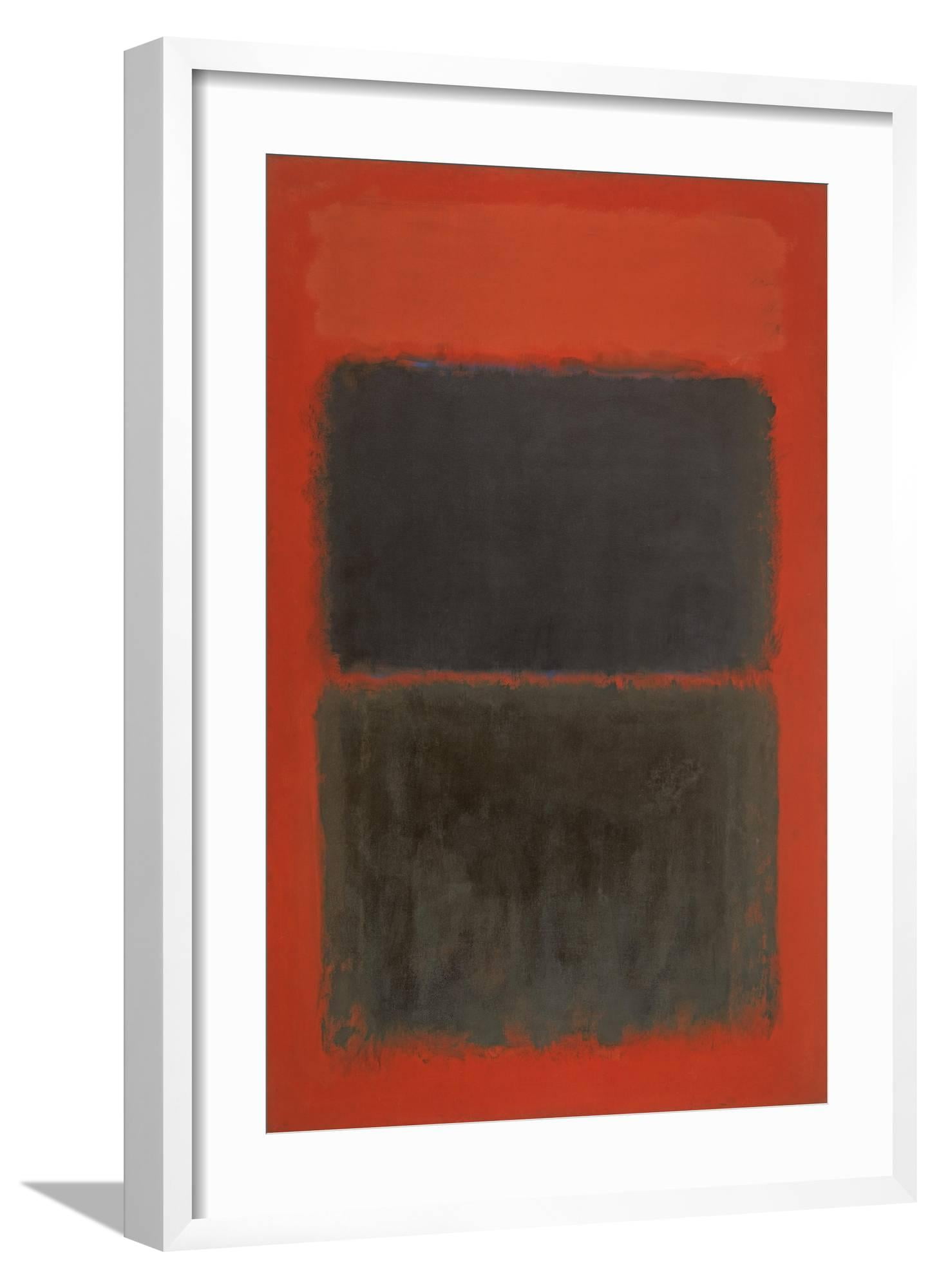Art.com Light Red Over Black Giclee Print by Mark Rothko, White Frame ...