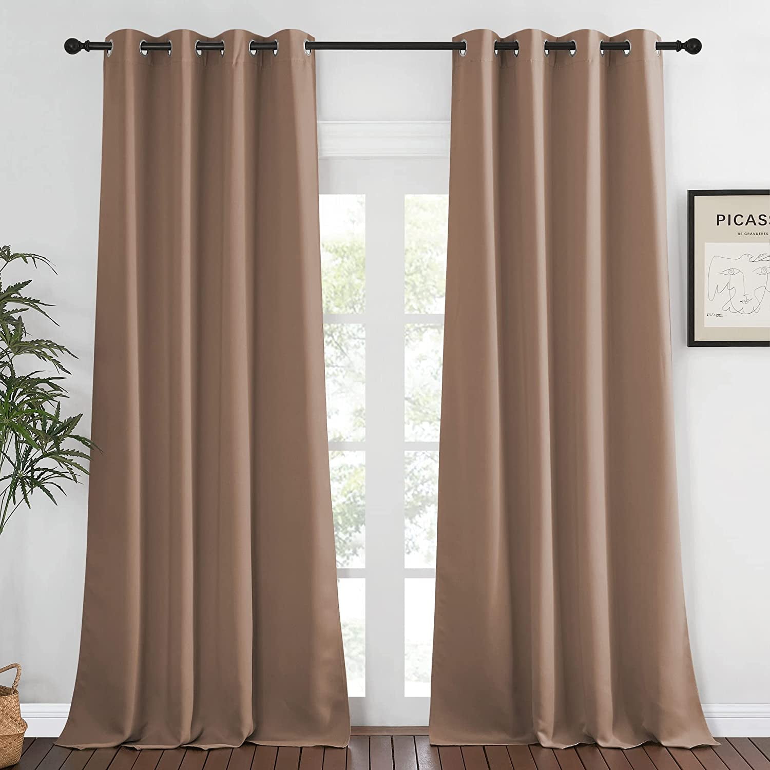 Light Reducing Grommet Curtain - (W52 x L108, Cappuccino, 1 Piece ...