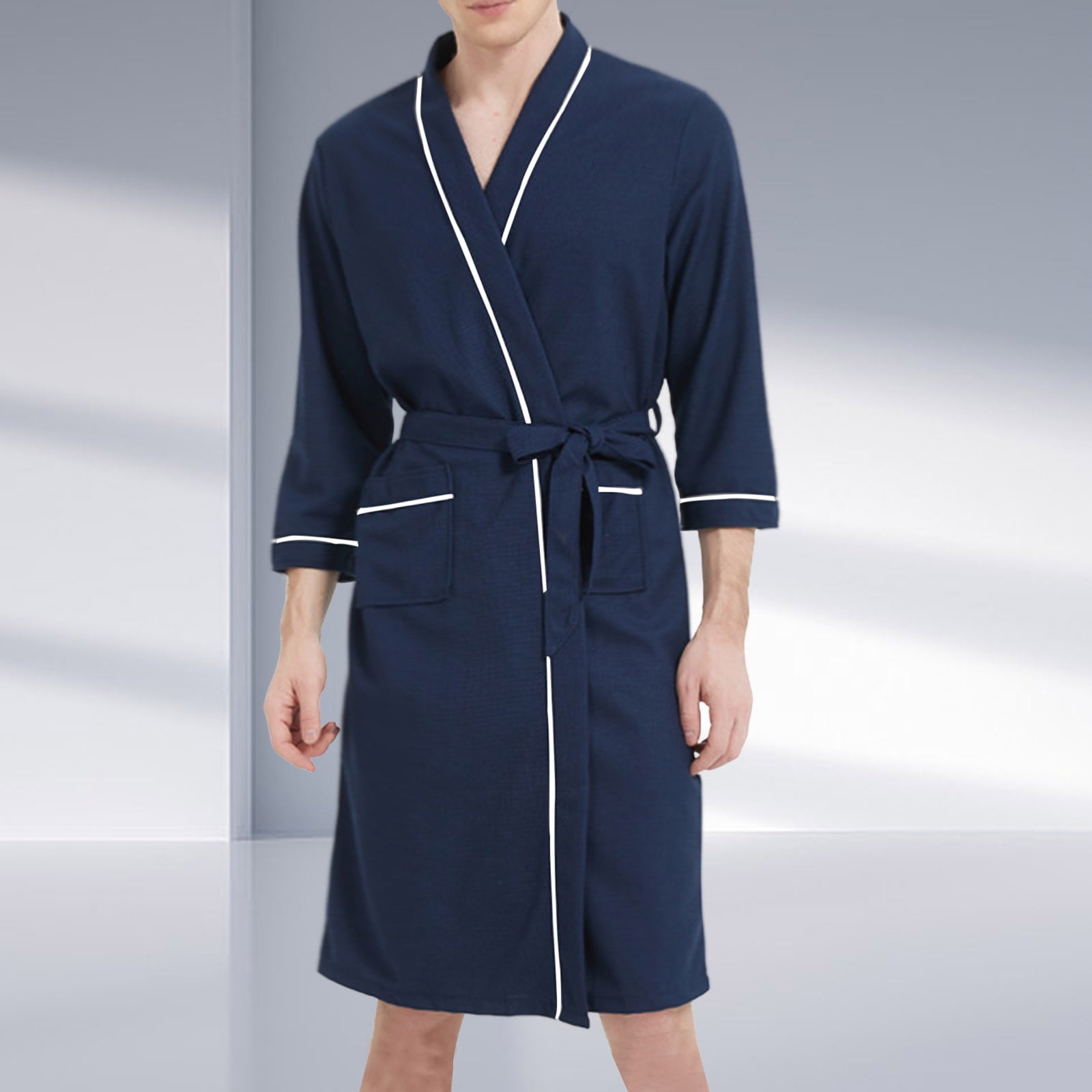Light Robe Mens Robe Bath Robe Robe Waffle Robe Soft Waffle Blue Robes ...