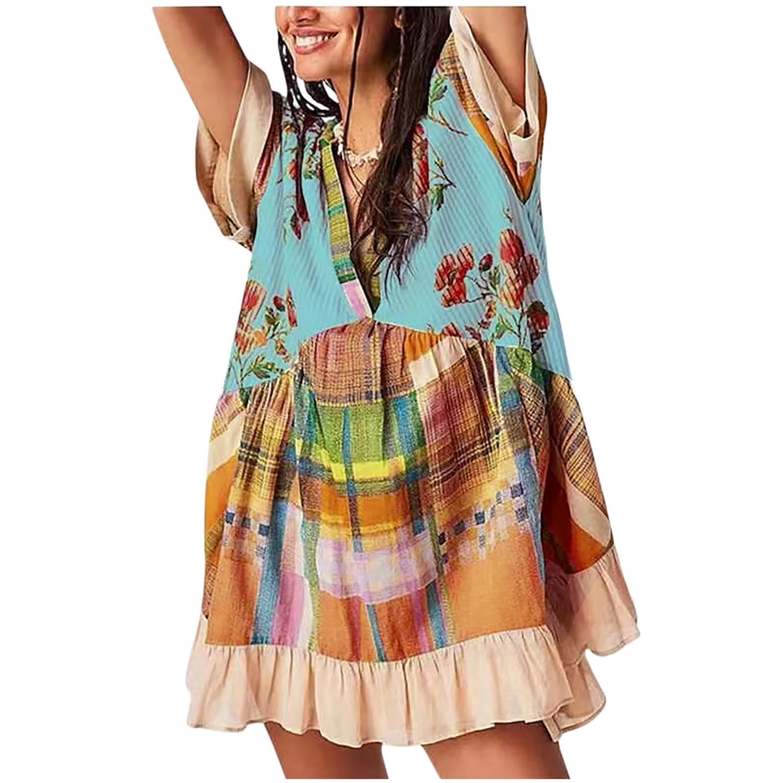 Light Royal Blue Beach Lounge Sun Dresses for Women Fall Summer Short ...