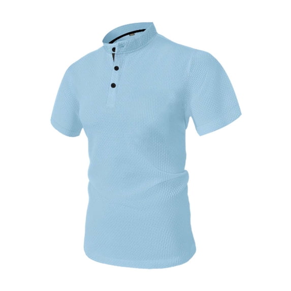 Light Royal Blue Crewneck Spandex T Shirts for Man Fall Summer Short ...