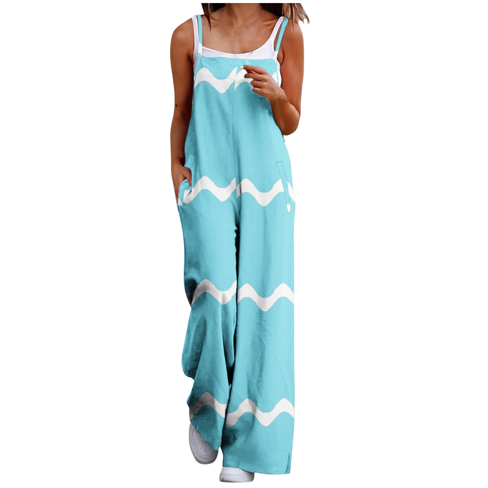 Light Royal Blue Overalls for Women Summer Fall Loose Fit Brunch ...