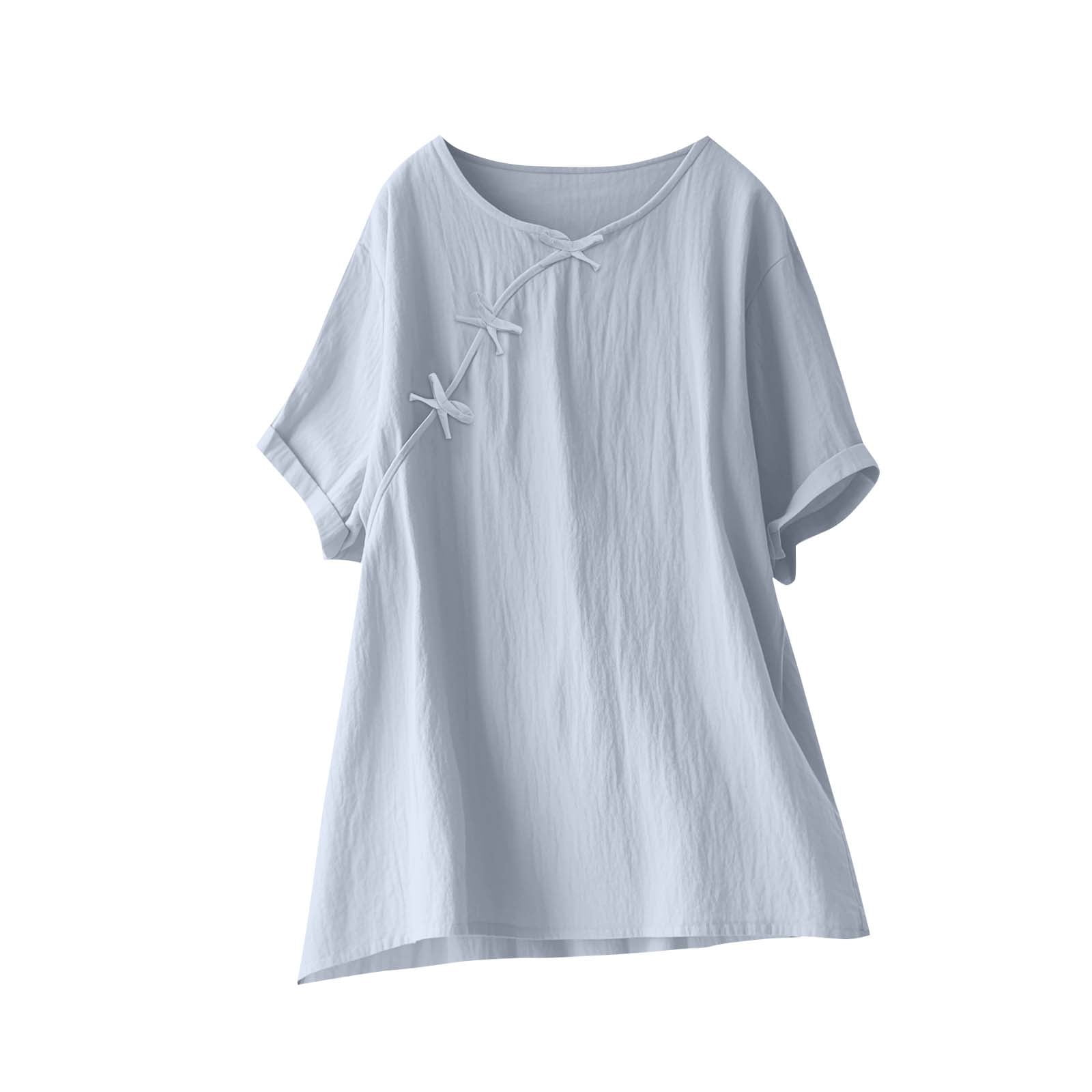 Light Royal Blue Short Sleeve T Shirts for Women Fall Summer Crewneck ...
