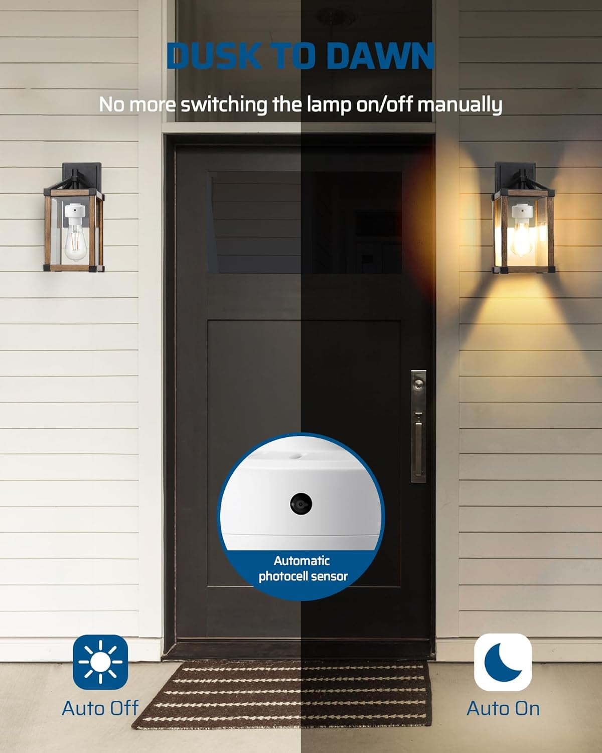 Light Sensor Socket, Dusk to Dawn Light Bulb Sockets with Timer, 360 ...