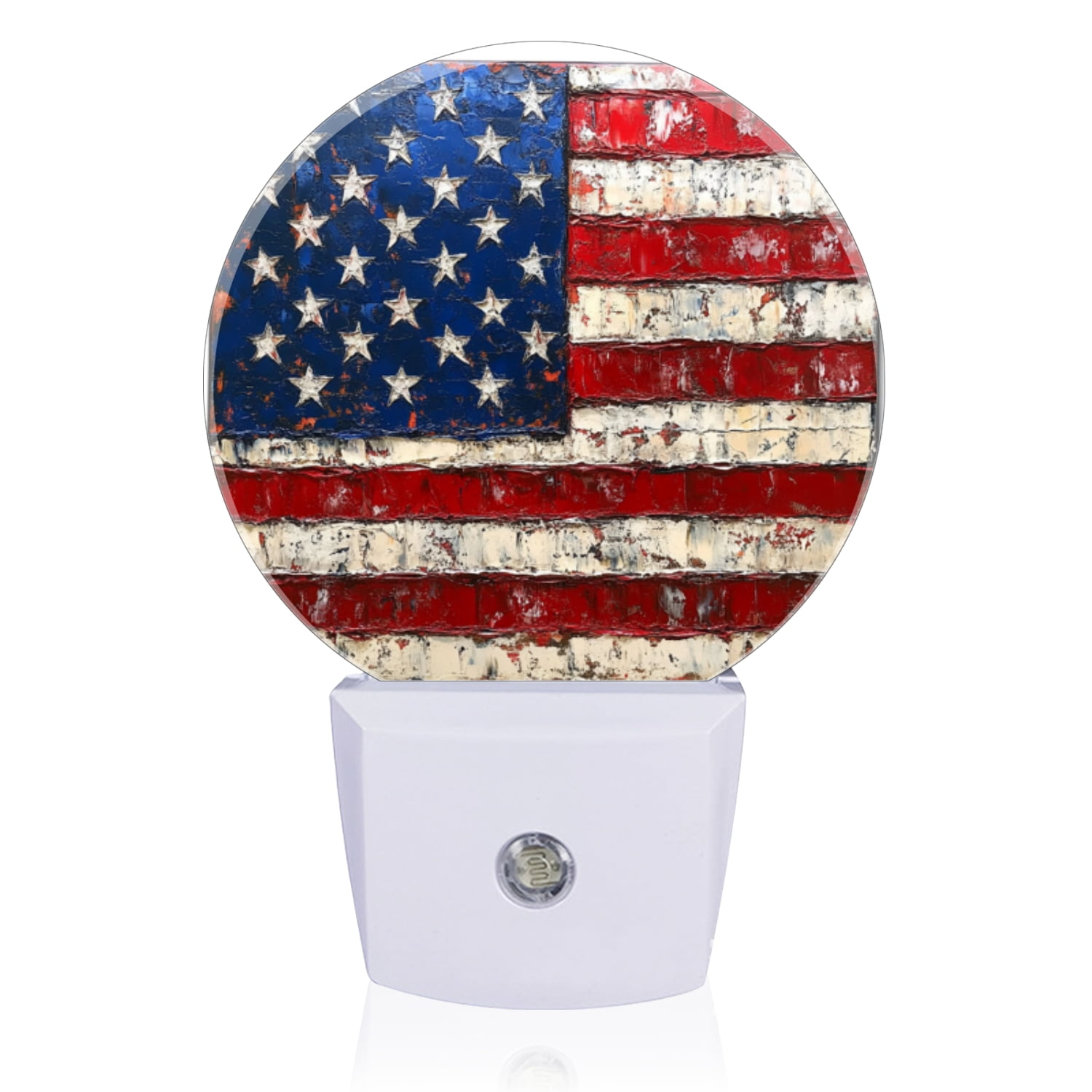 Light Sensor of LED Night Light, Frayed American Flag Night Light Plug ...
