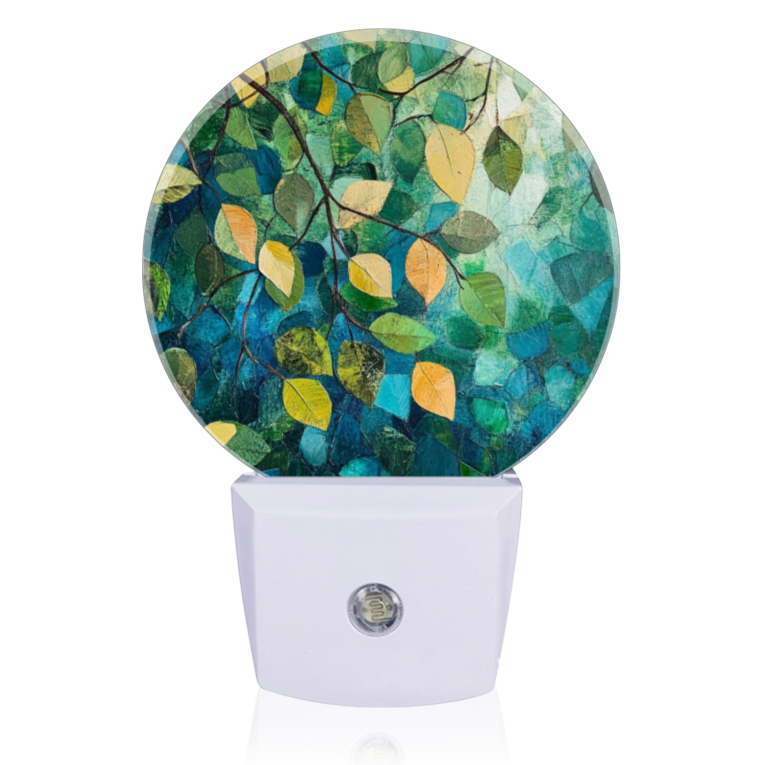 Light Sensor of LED Night Light, Green Leaves On Branches Night Light ...
