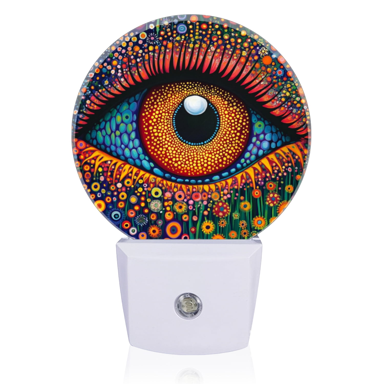 Light Sensor of LED Night Light, Psychedelic Eye In Style Of Yayoi ...