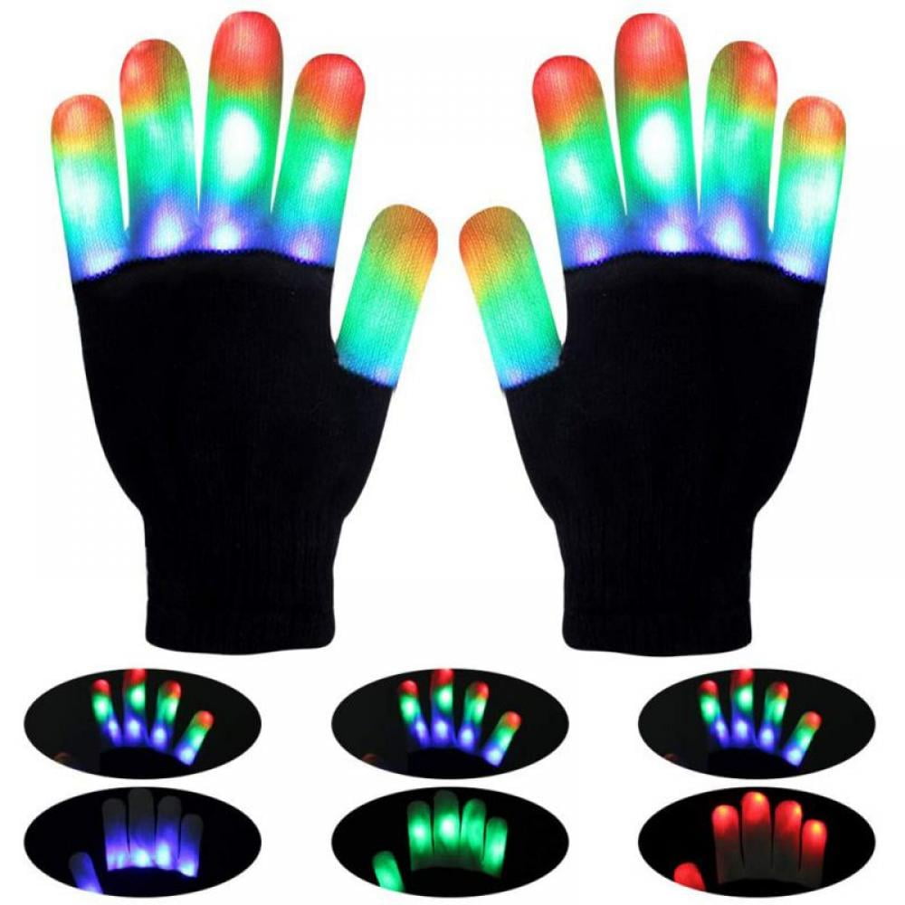 Light Show LED Gloves Rave Light Finger Lighting Flashing Glow Mittens ...