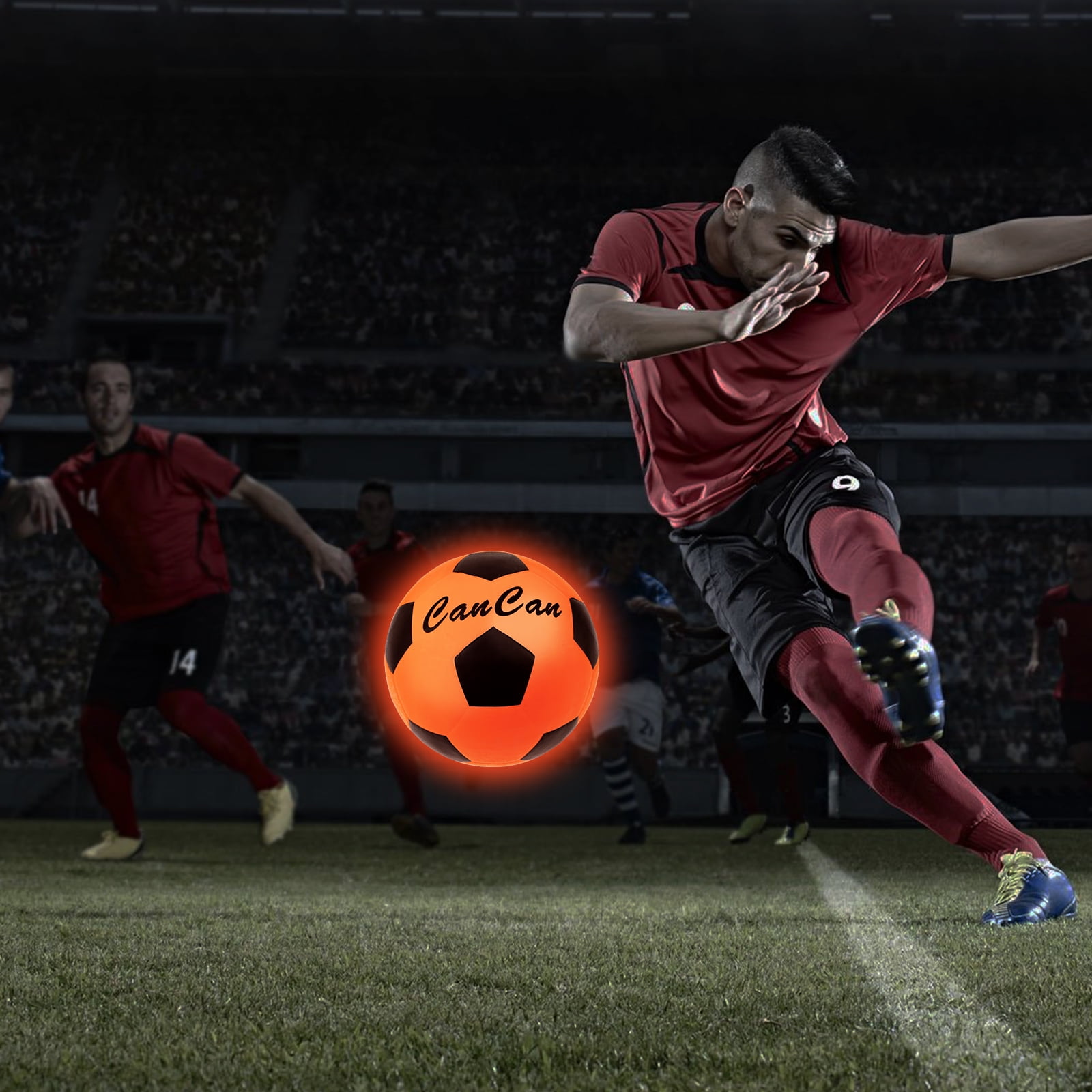 Light Up Soccer Ball Rubber Glowing Soccer Ball for Night Play ...