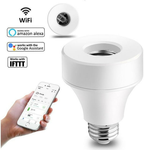 Light Socket Wifi Smart Phone Enabled Wireless Light Bulb Socket Lamp ...