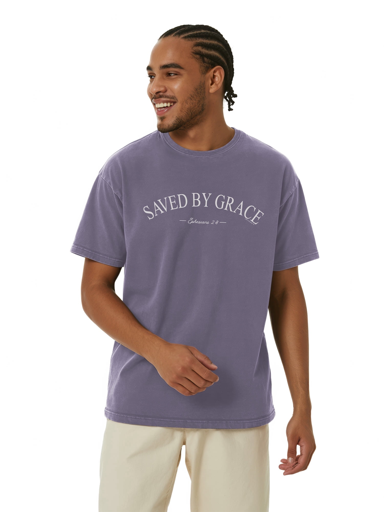Light Source Unisex Boxy Short Sleeve T-Shirt Saved By Grace, Dusty ...