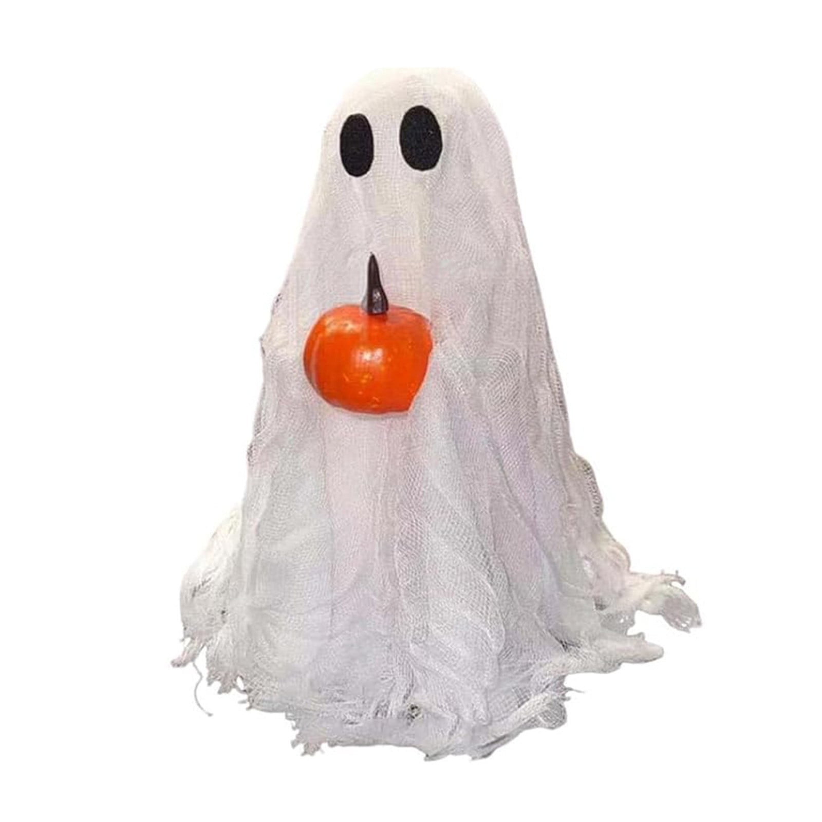 Light Up Spooky Sherpa Ghosts Decoration with Pumpkin, Cute Halloween ...