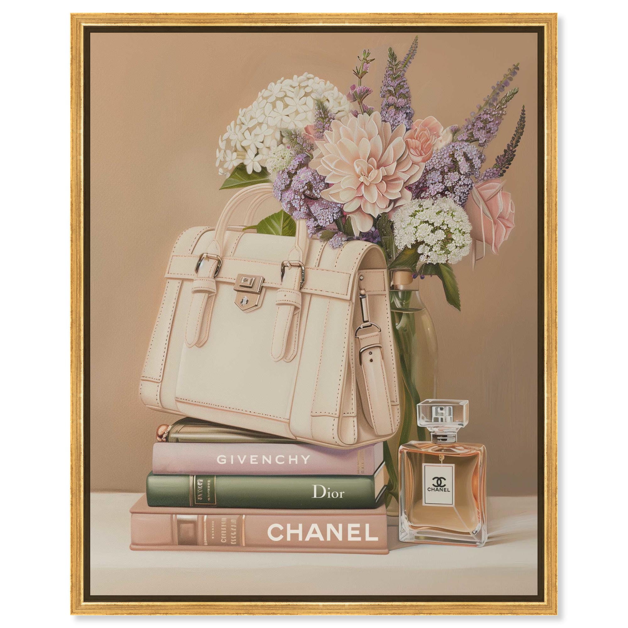 Light Spring Blossom Glam Books Canvas Fashion Art by Art Remedy, Gold ...