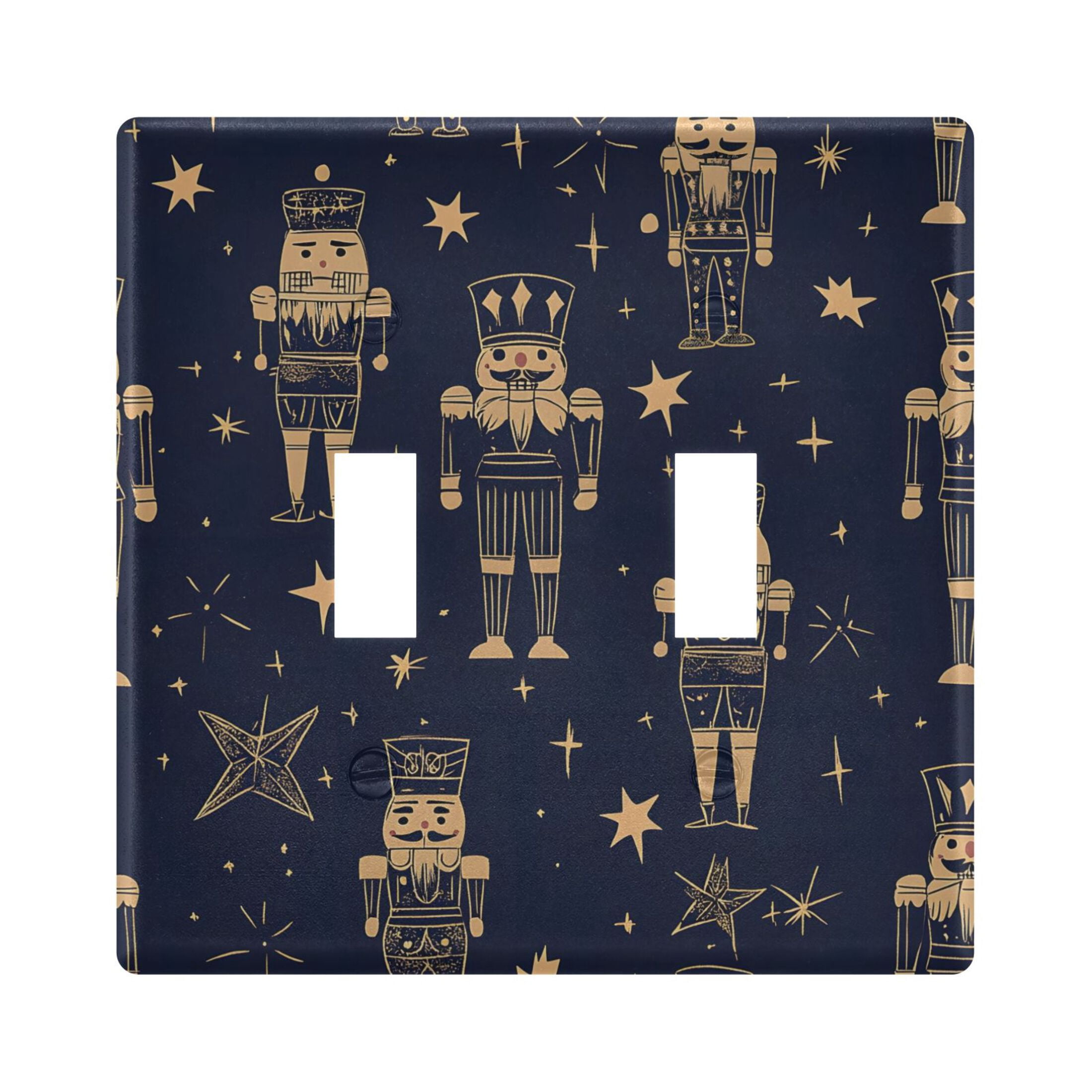 Light Switch Cover Gold Nutcracker Dark Blue Background Pattern Plates ...