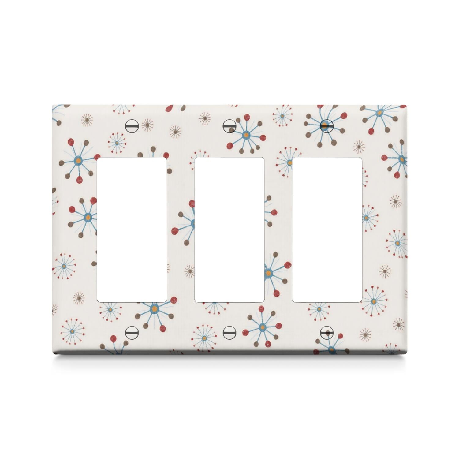 Light Switch Cover Marble Modern Geometric Flowers Abstract 3 Gang ...