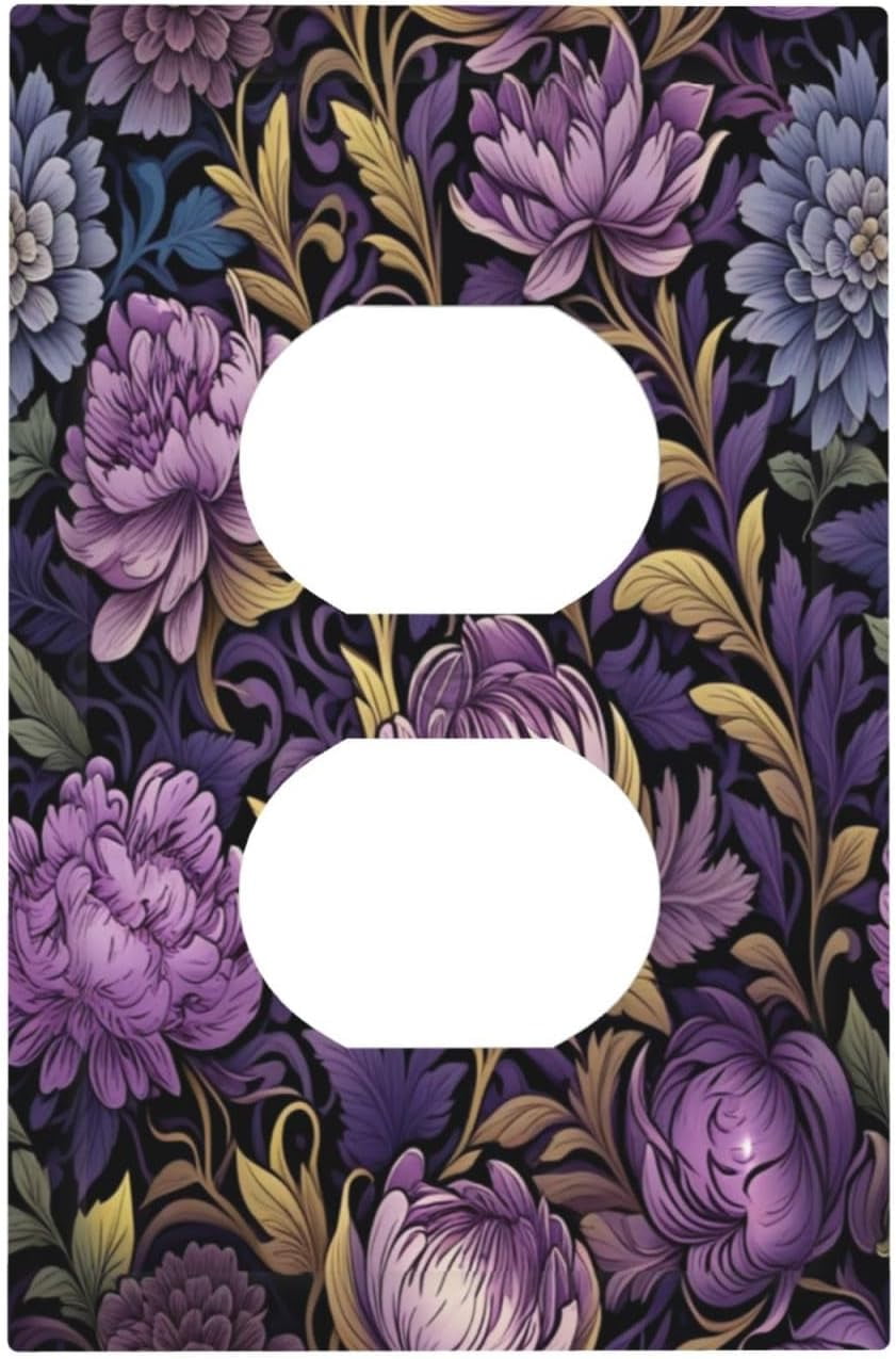 Light Switch Cover Vintage Floral Botanical Leaves Wildflowers 4 Gang ...