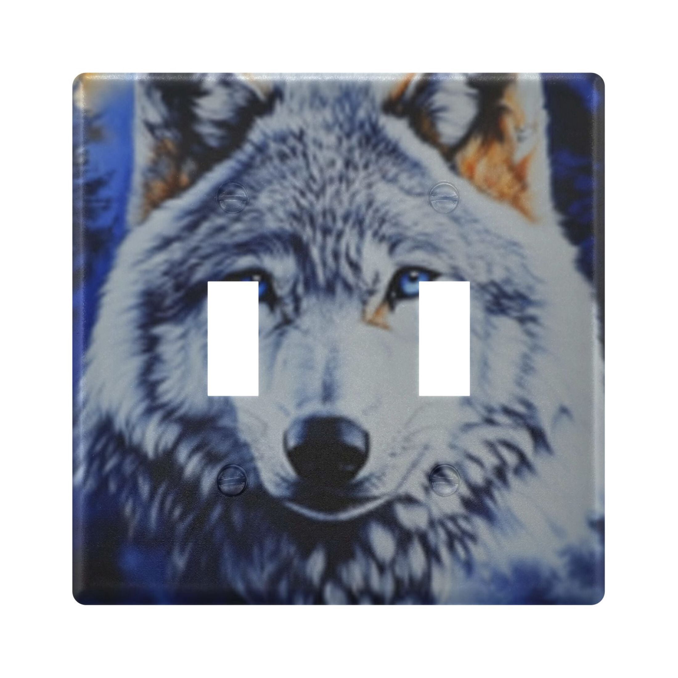 Light Switch Cover Wolf in Misty Back Plates Faceplate Decorative ...