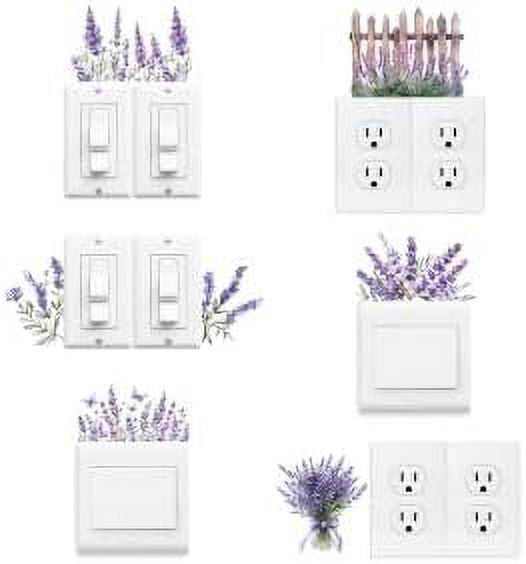 Light Switch Plate Stickers Labels Decals 6Pcs 7"x7" Purple Lavender ...