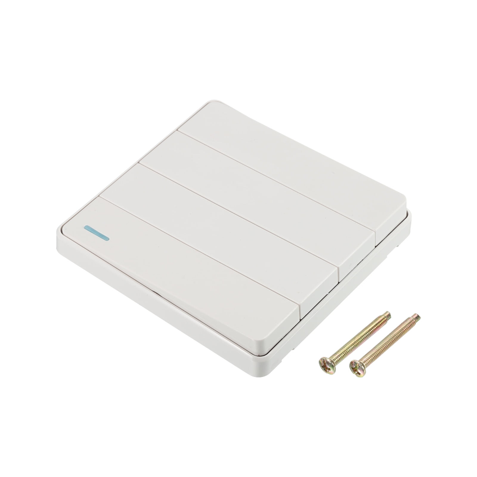 Light Switch Wall Panel Push Button 4 Gang 1 Way White 250V 10A ...