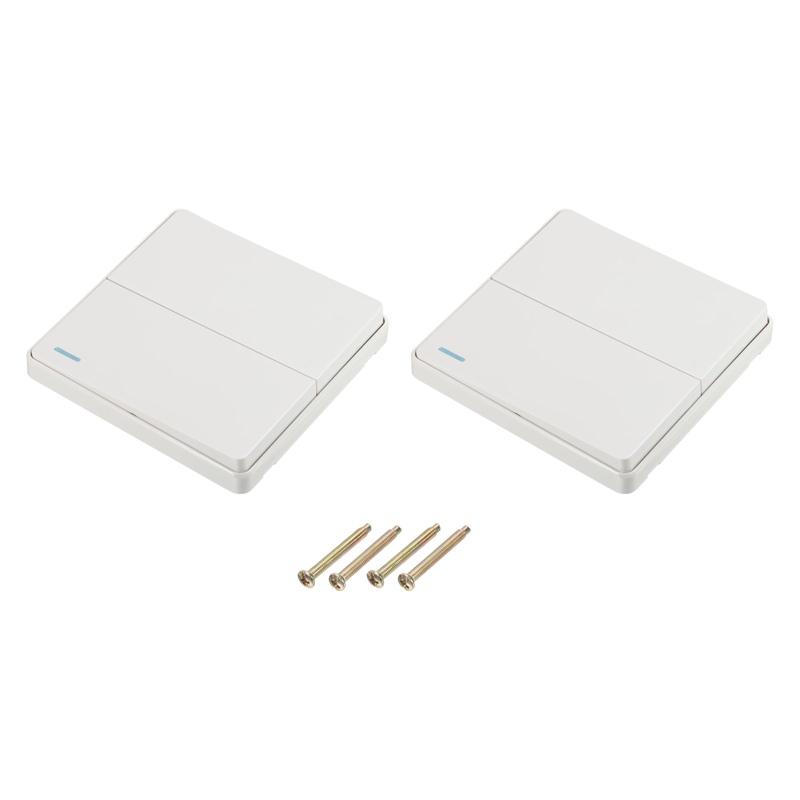 Light Switch Wall Push Button 2 Gang 2 Way White 250V 10A 86mmx86mm ...