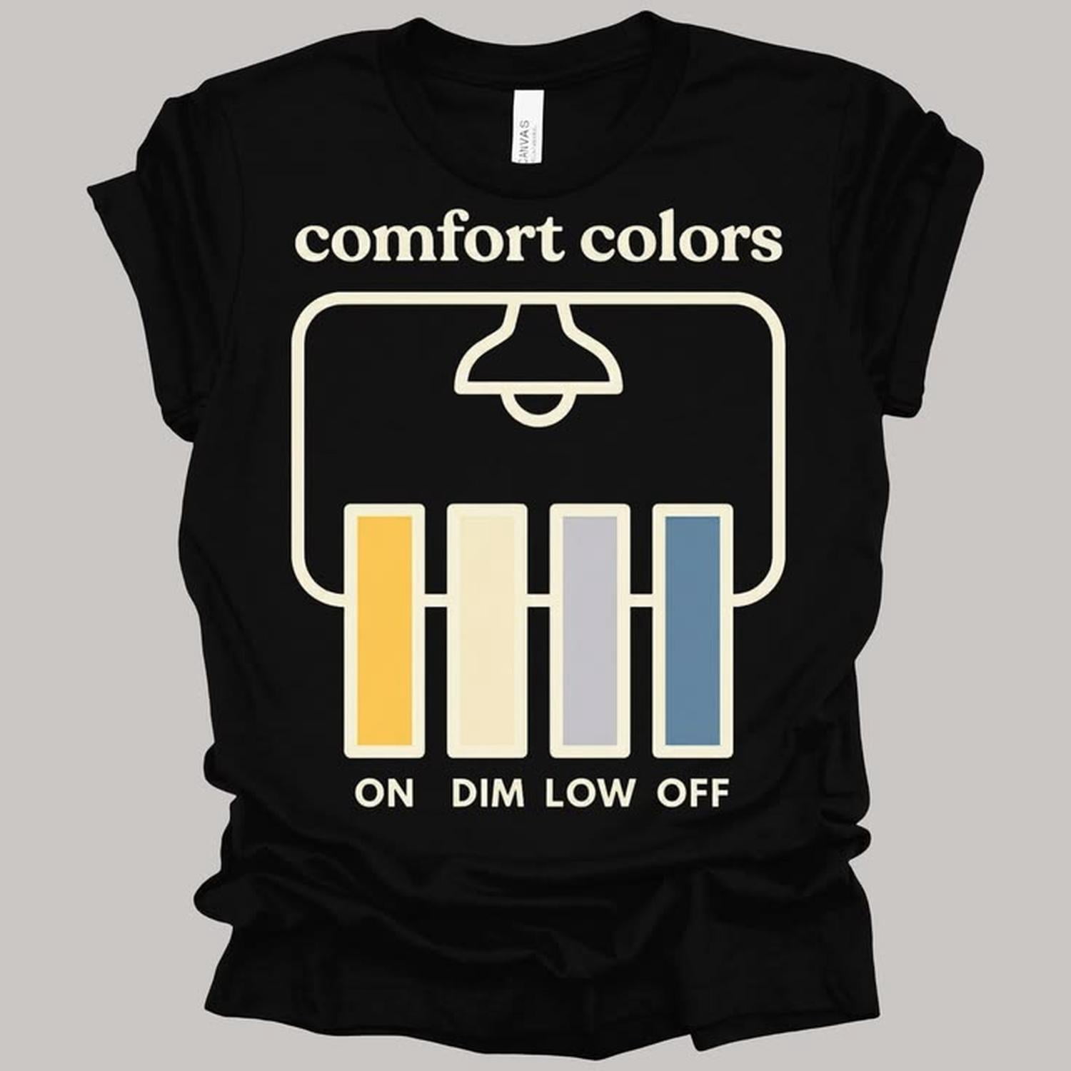 Light Switch tee R Dim Low Off On Graphic Tshirt - Walmart.com