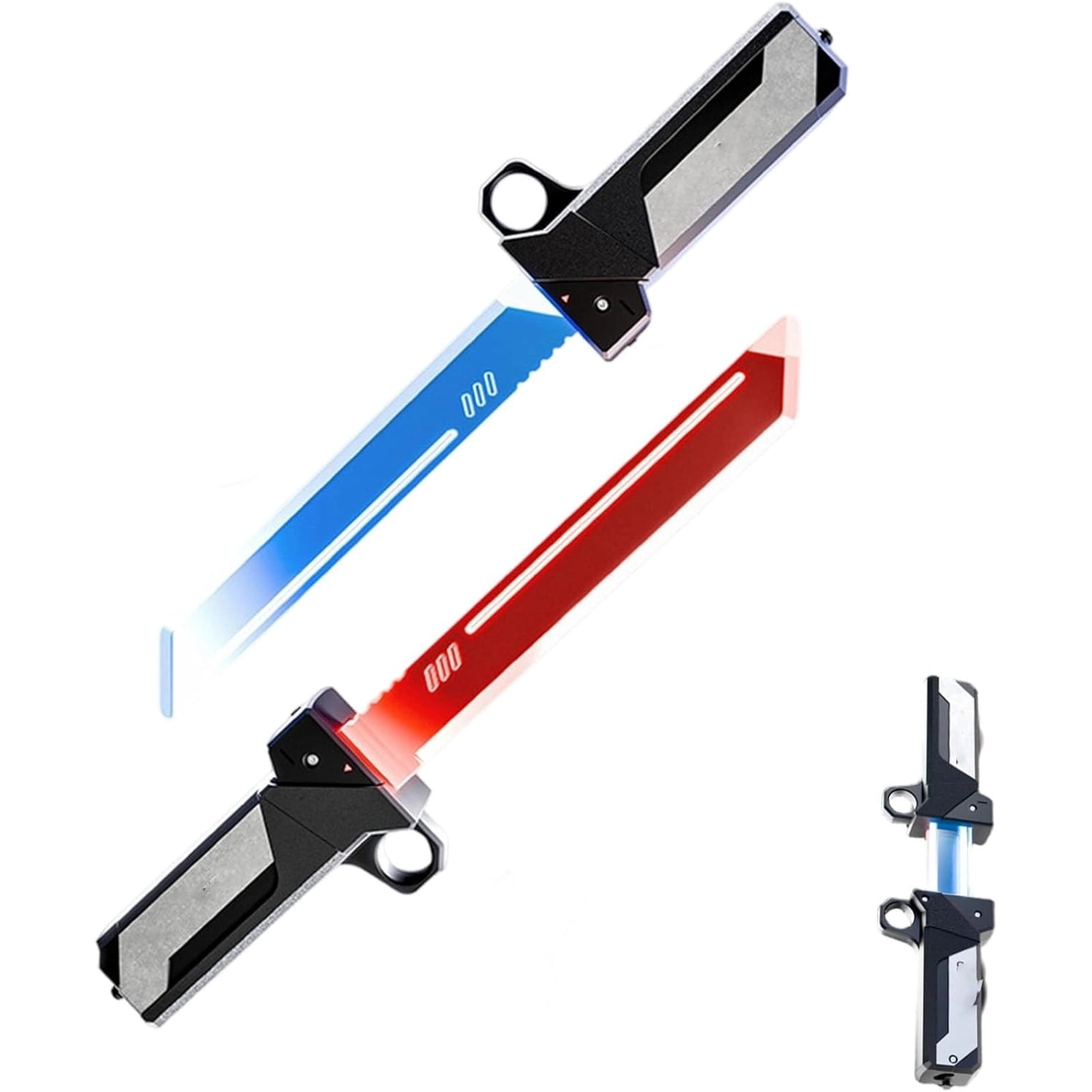 Light Up Sword,Dual-Phase Light Sword,Reversible Hilt 2-in-1 Red/Blue LightSword,Retractable ...