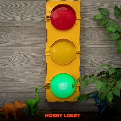 Light Up Traffic Light Lamp Decor for Wall Mount - Battery-Powered Kids ...
