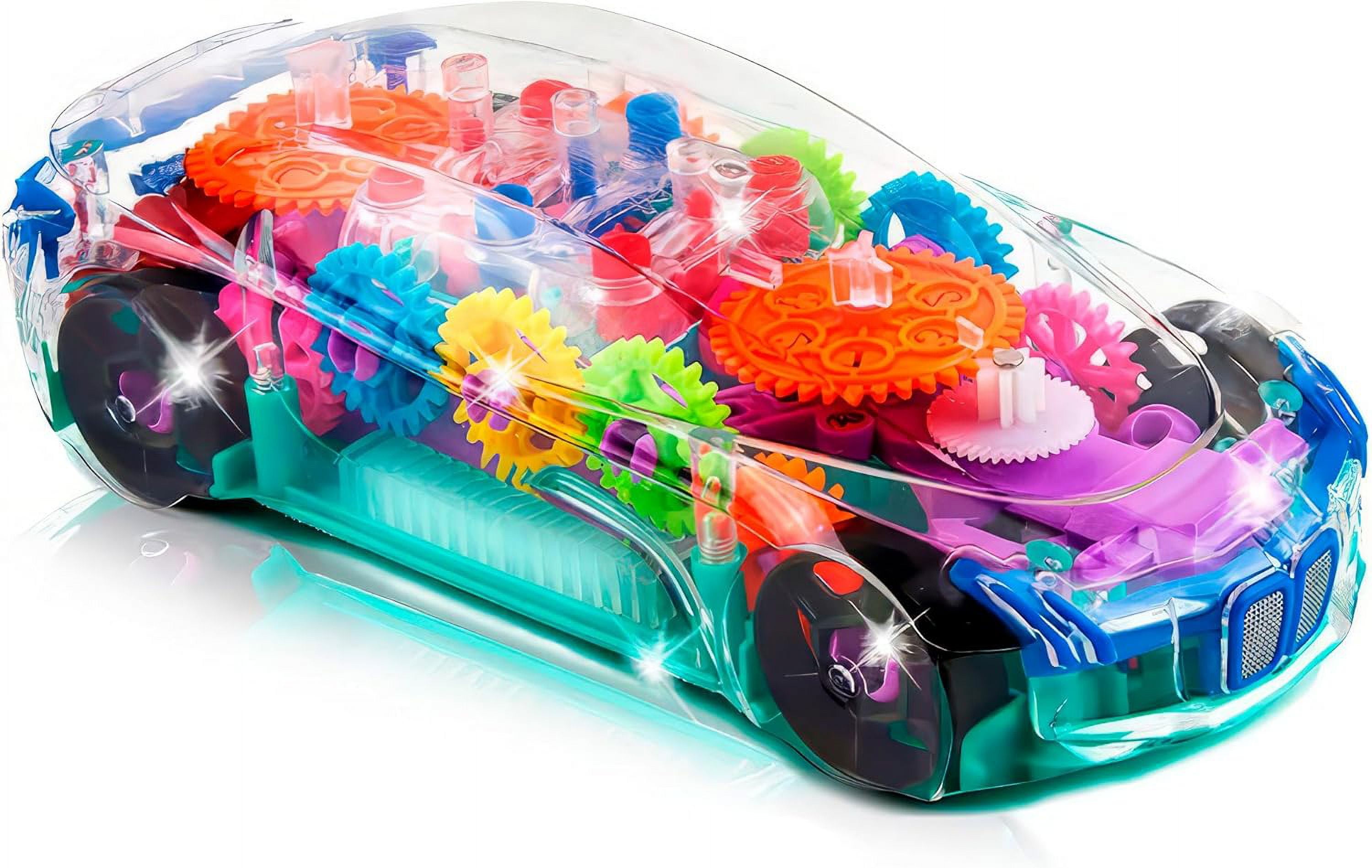 Light Up Transparent Sensory Car Toy for Kids, 1PC, Bump and Go Toy Car ...