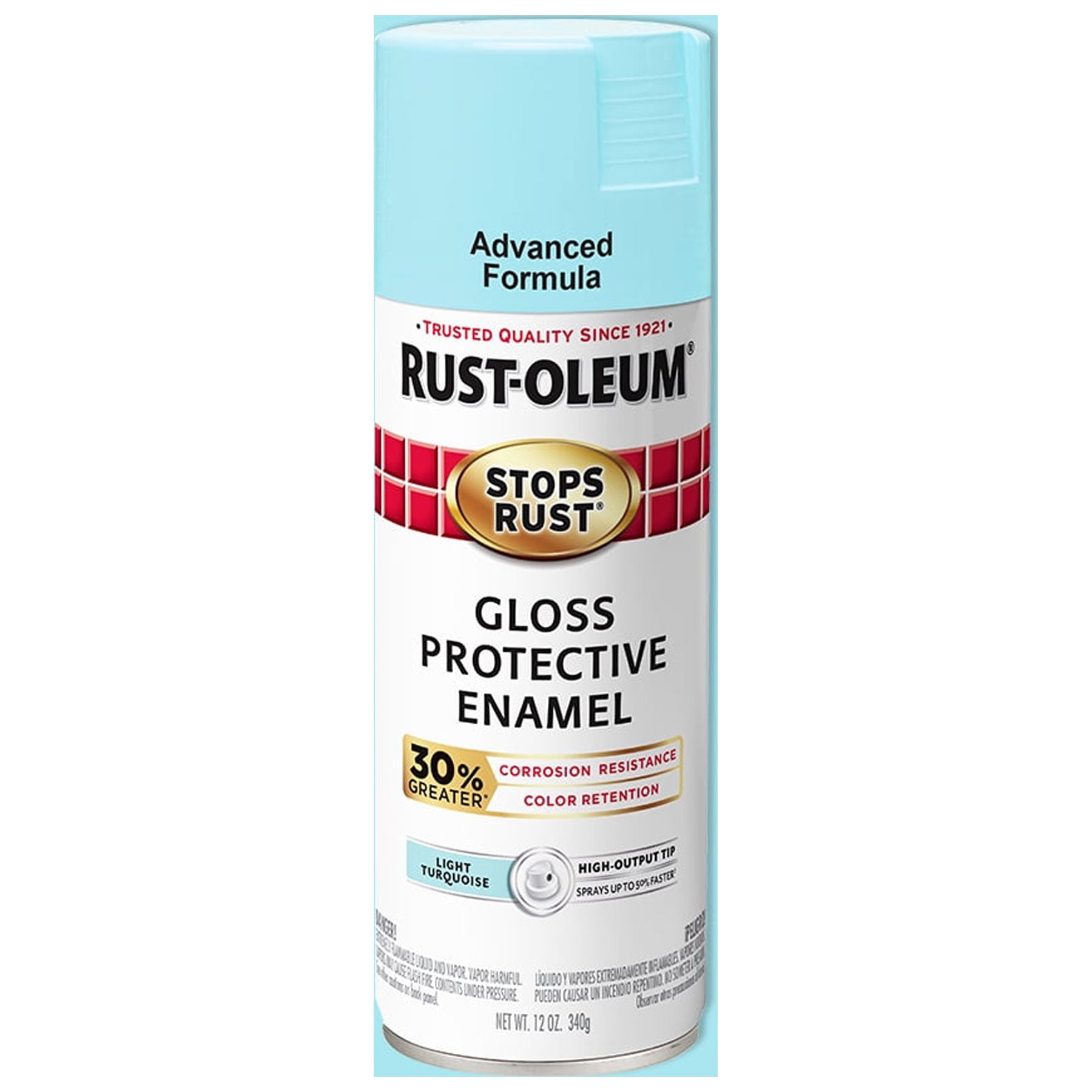 Light Turquoise, Rust-Oleum Stops Rust Advanced Gloss Spray Paint, 12 ...