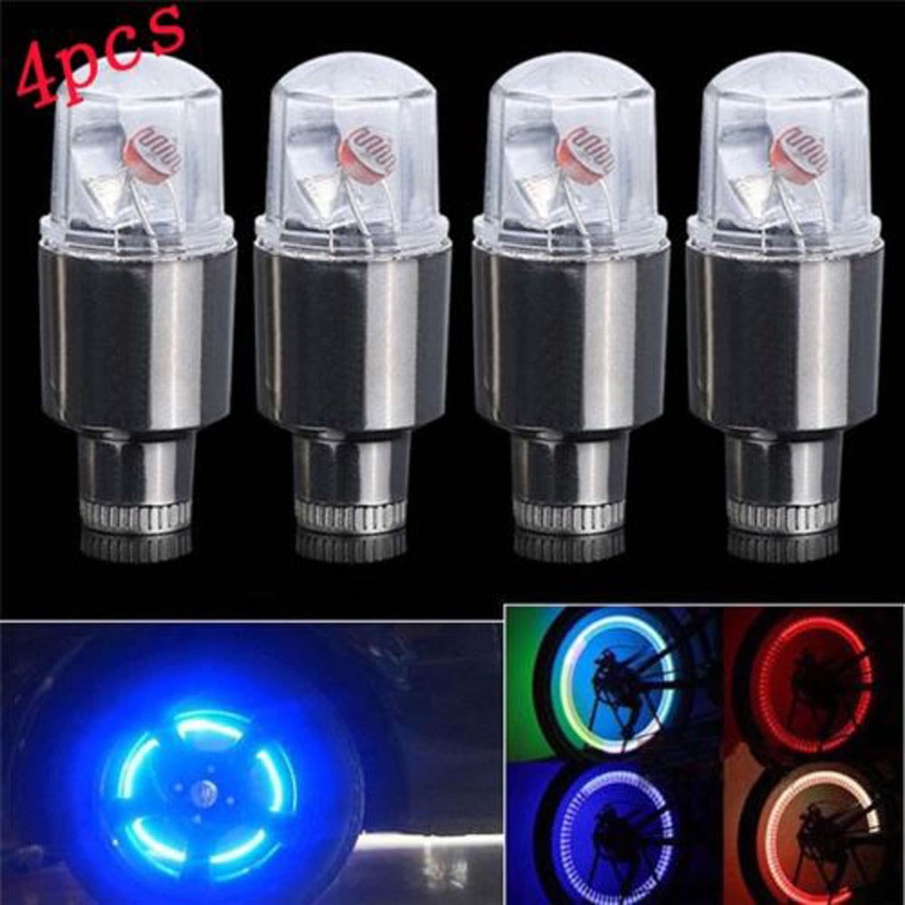 Light Tyre Motorcycle Cap Car Lamp LED Tire Wheel Bike Light Neon 4X ...