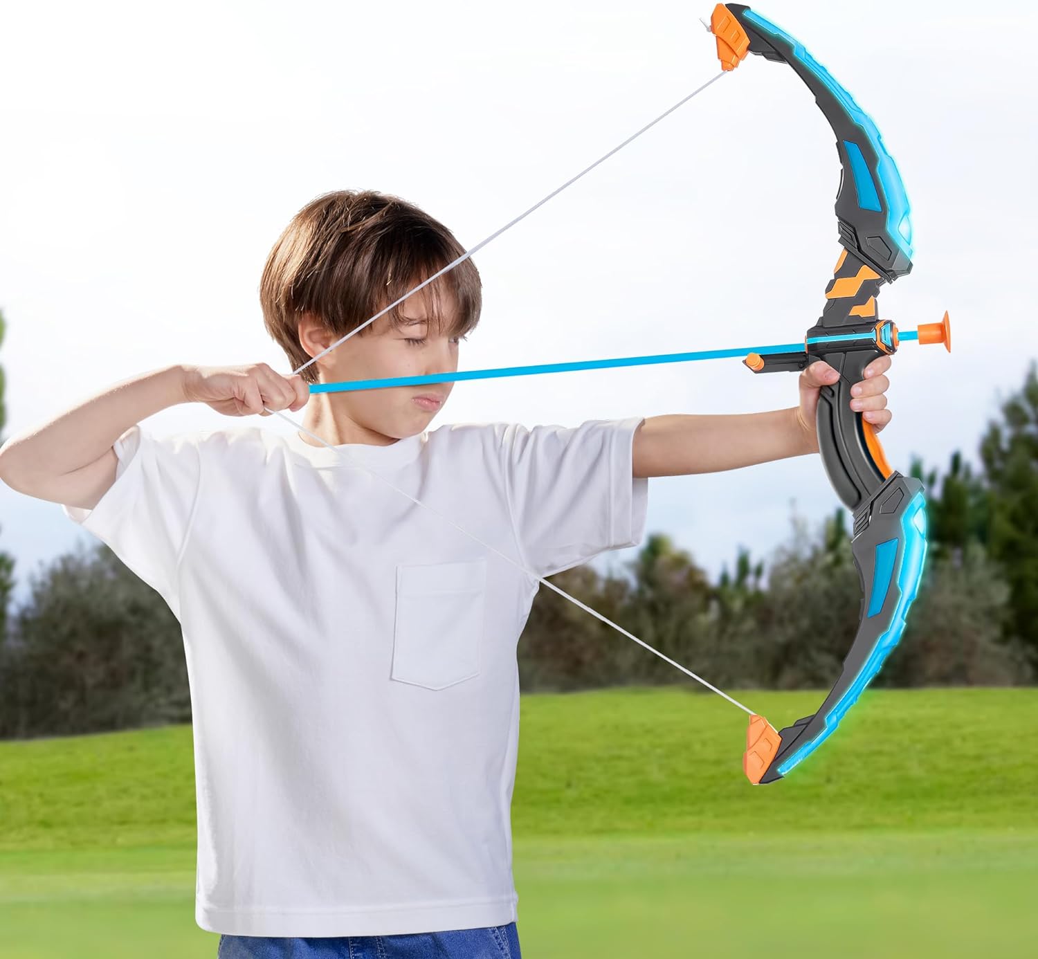 Light Up Archery Toy for Kids, Bow with Suction Arrows & Targets ...