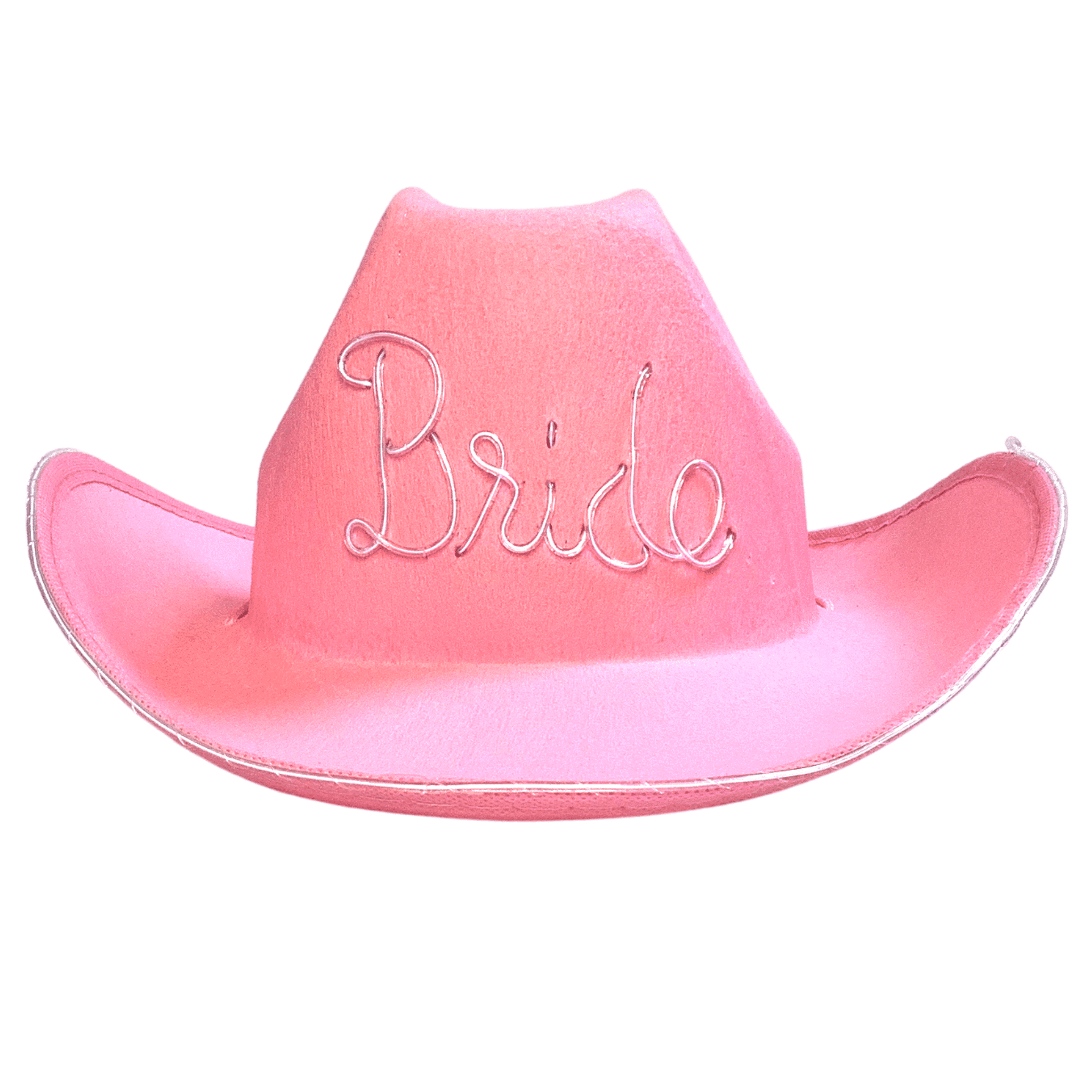Light Up Bride Cowboy Hat in Pink With El Wire On Brim - Walmart.com