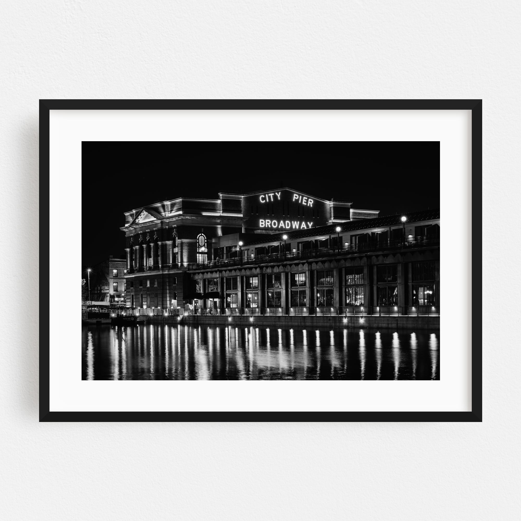 Light Up, Broadway Pier - Baltimore Maryland Photography Black and ...