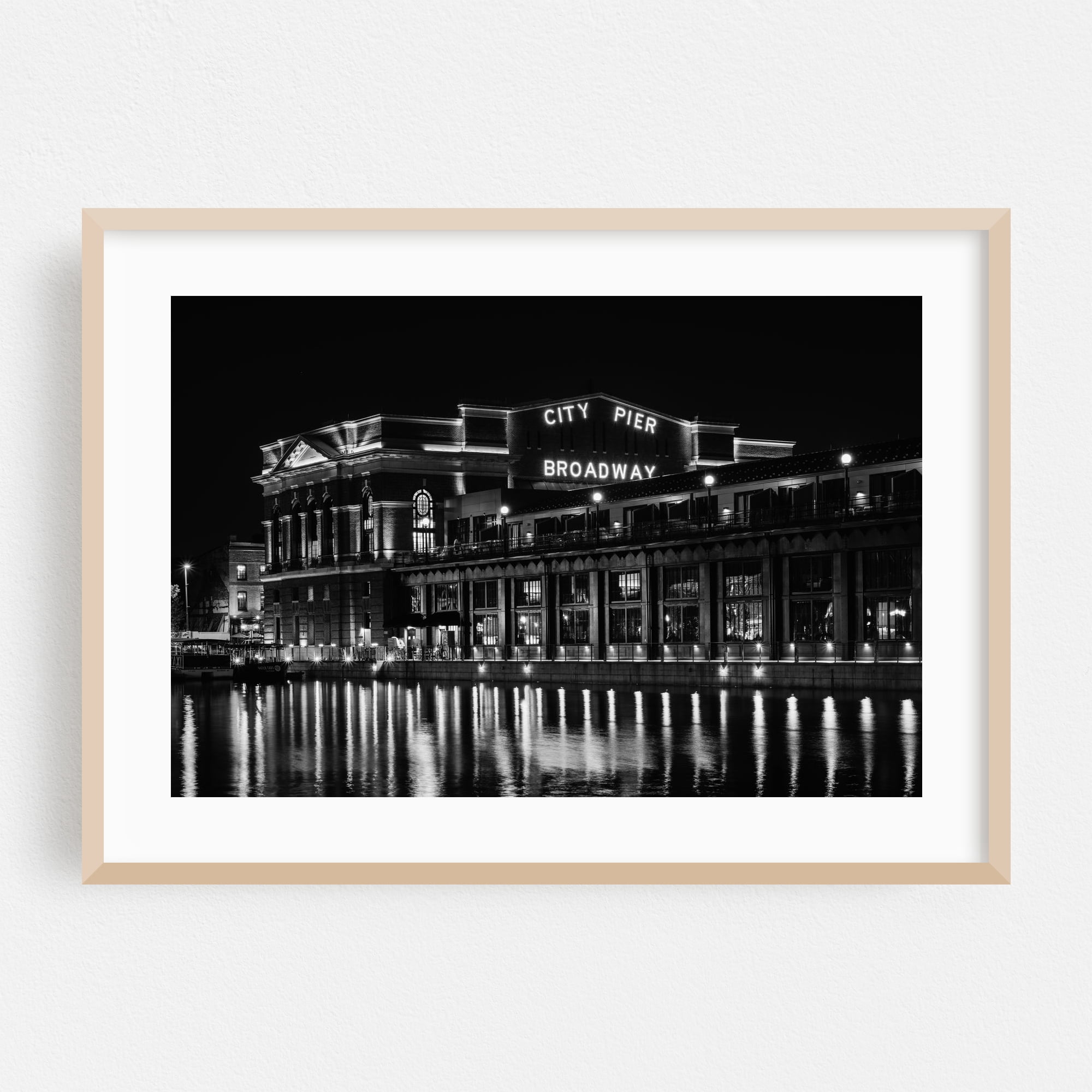Light Up, Broadway Pier - Baltimore Maryland Photography Black and ...