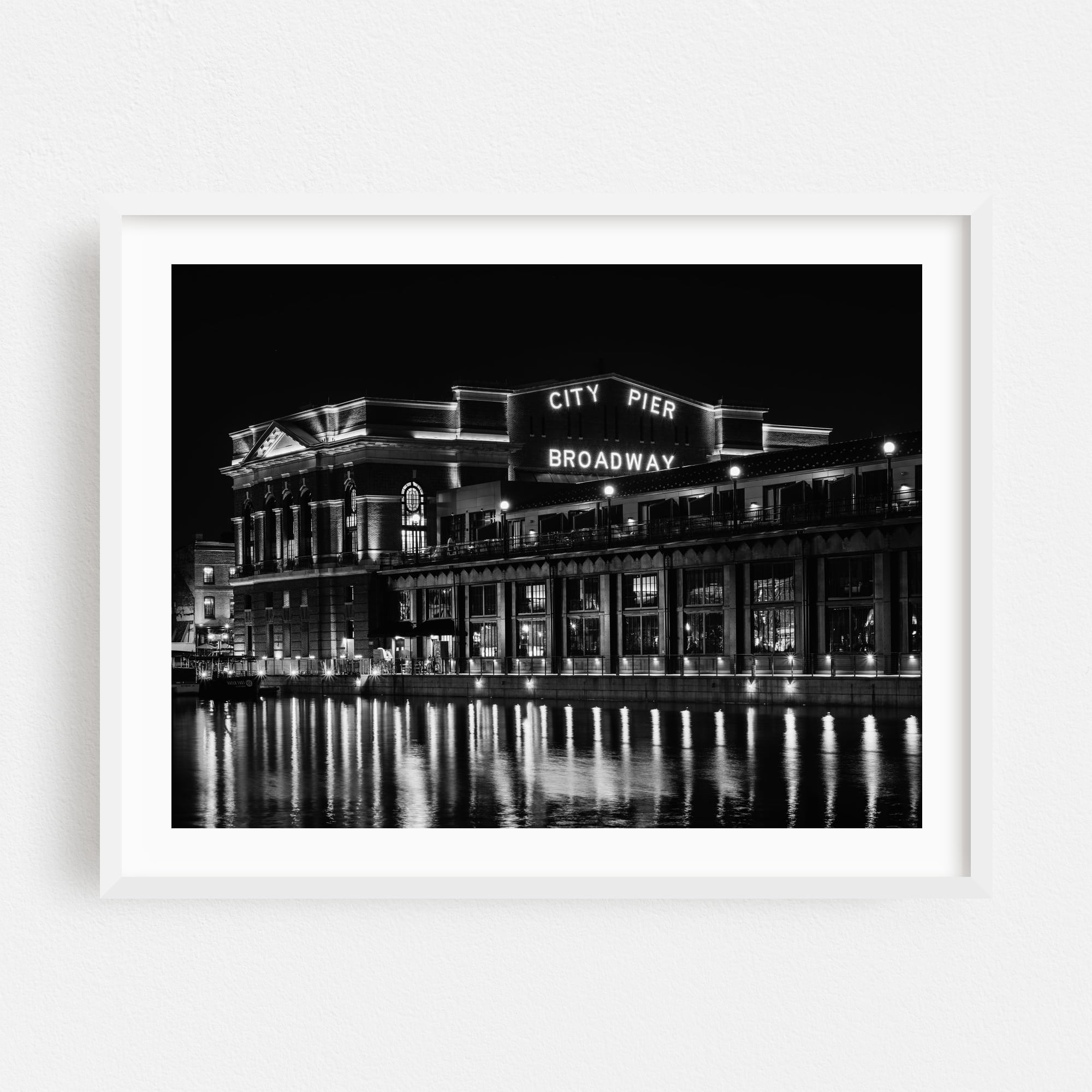 Light Up, Broadway Pier - Baltimore Maryland Photography Black and ...