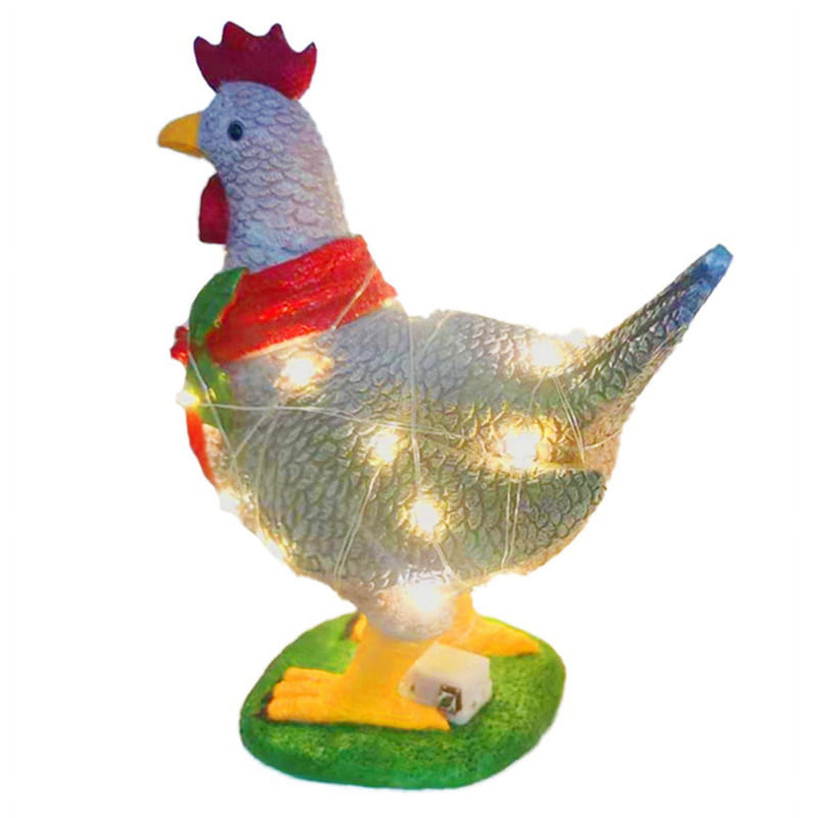 Light-Up Chicken With Scarf Holiday Decoration, LED Christmas Outdoor ...