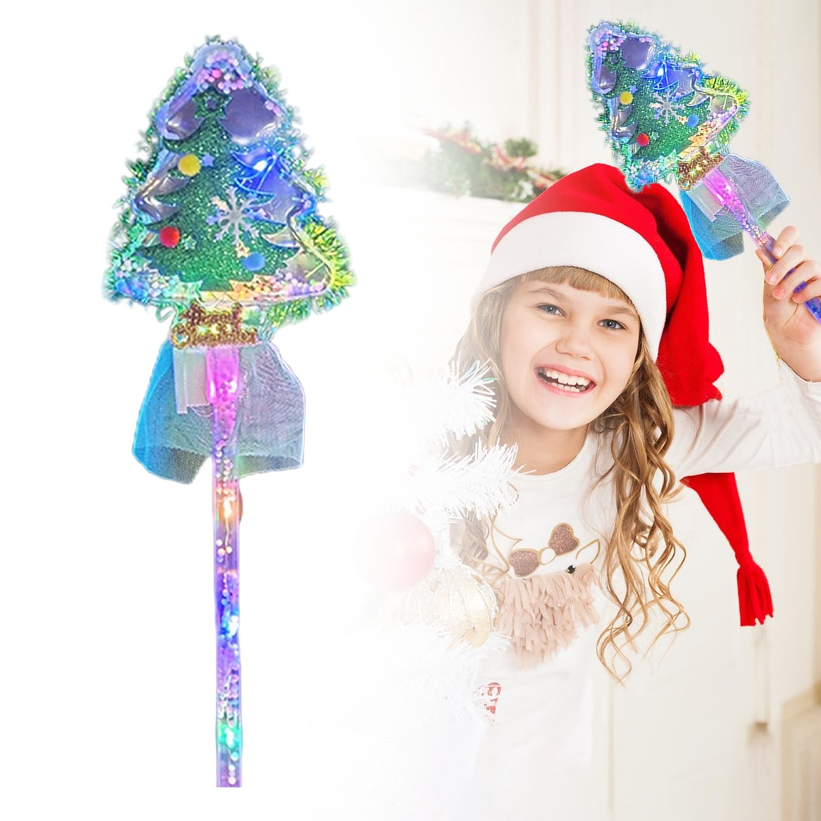 Light Up Christmas Tree Wand Flashing LED For Kids Thrilling Light Show ...