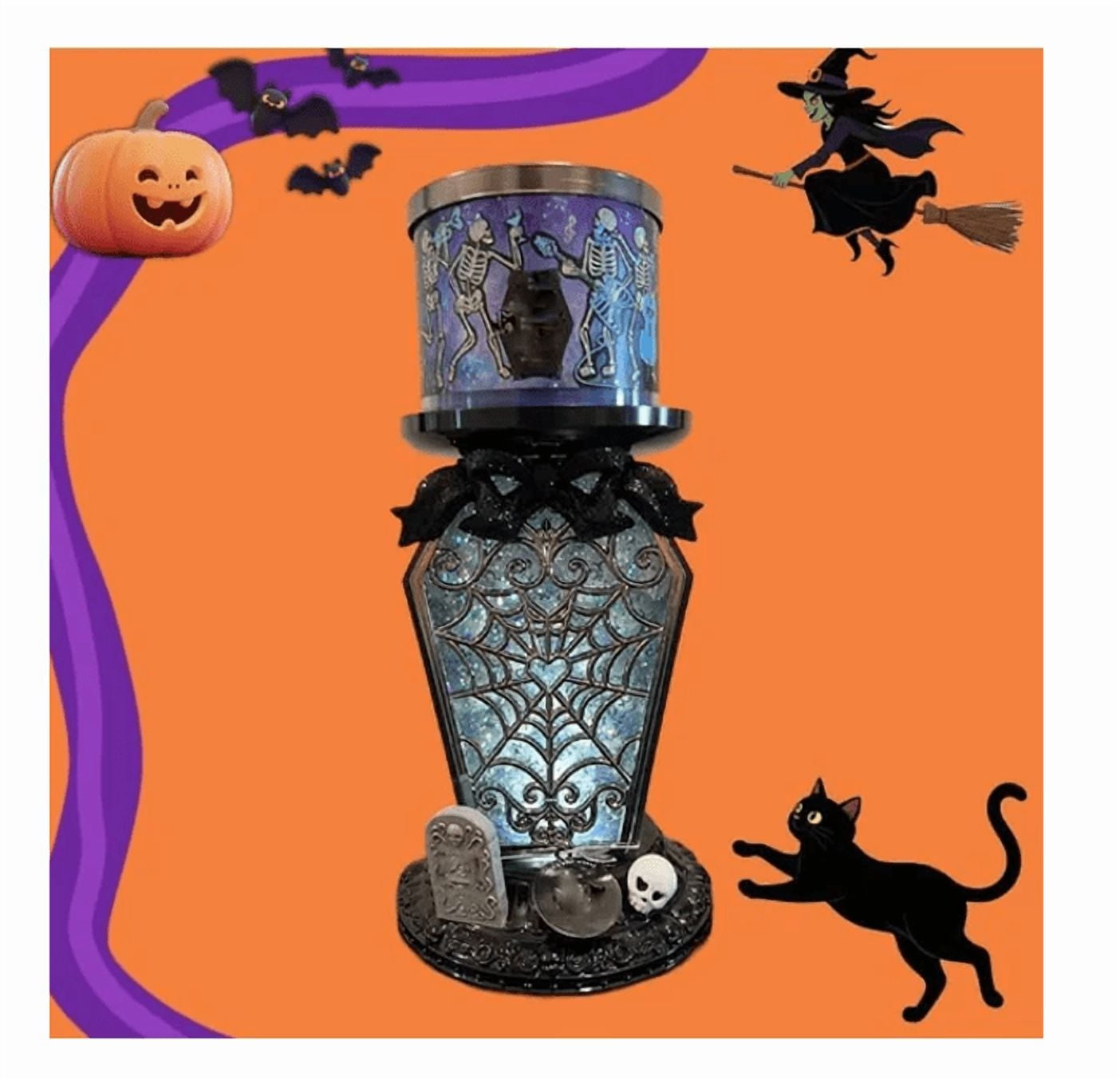 Light-Up Coffin Waterglobe 3-Wick Candle Holder, Light-Up Halloween ...