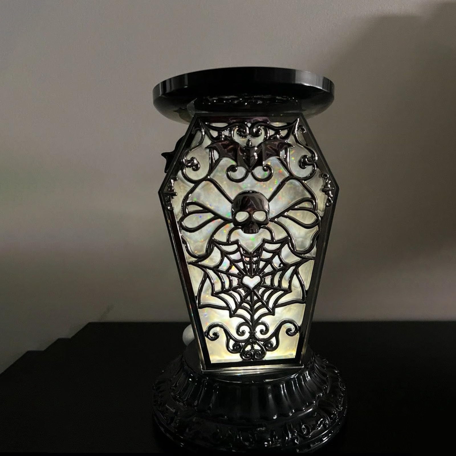 Light-Up Coffin Waterglobe 3-Wick Candle Holder, Light-Up Halloween ...
