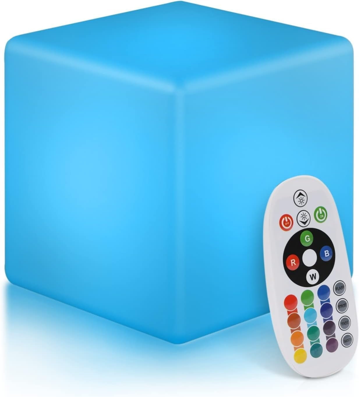 Light Up Cube Table, 16in LED Furniture Stool Table, 16 Color Changing ...