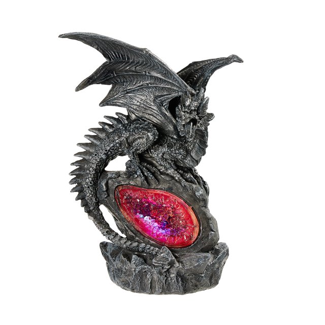 Light Up Dragon Statues, Dragon Figurine On Sparkling Crystal Ball ...