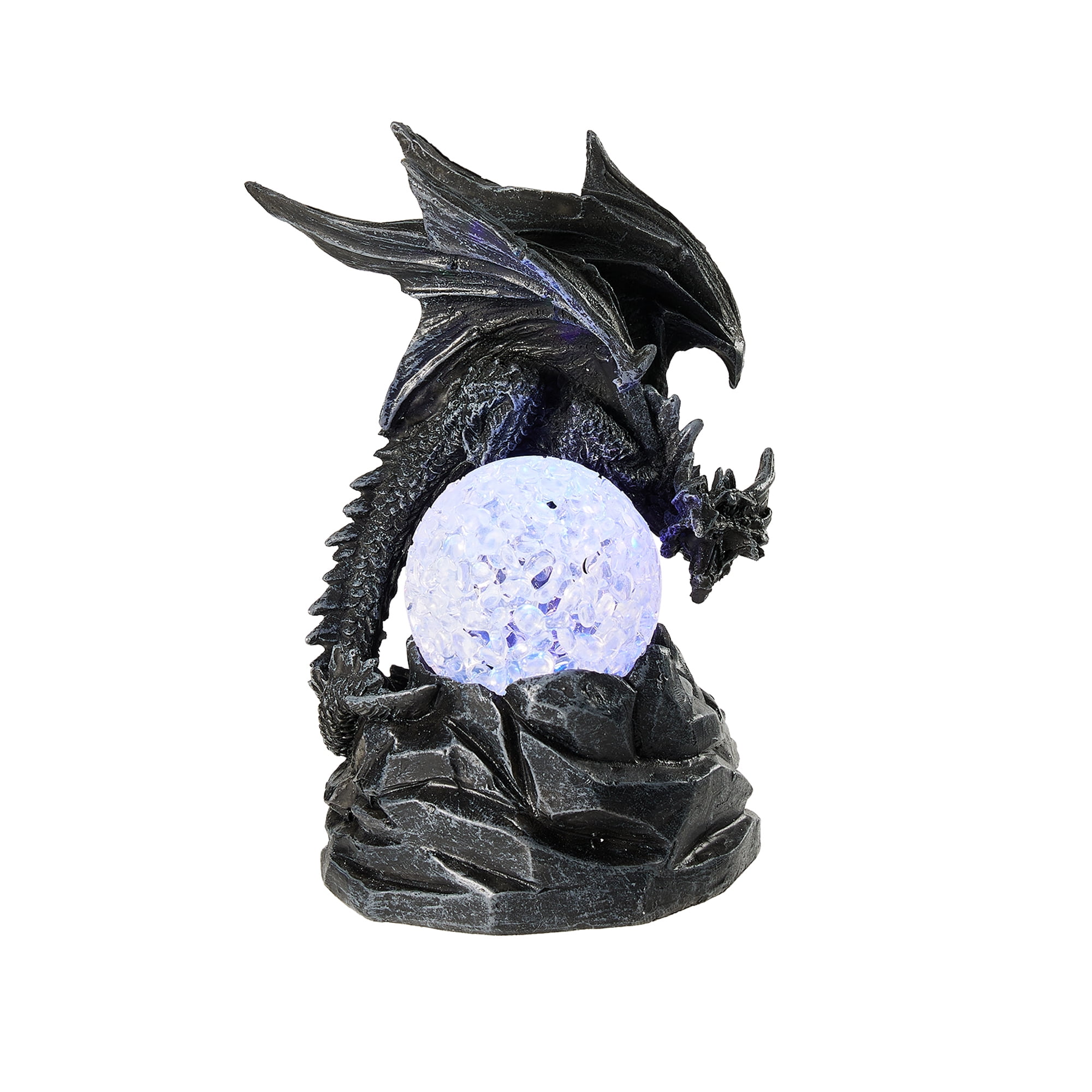 Light Up Dragon Statues, Dragon Figurine On Sparkling Crystal Ball ...