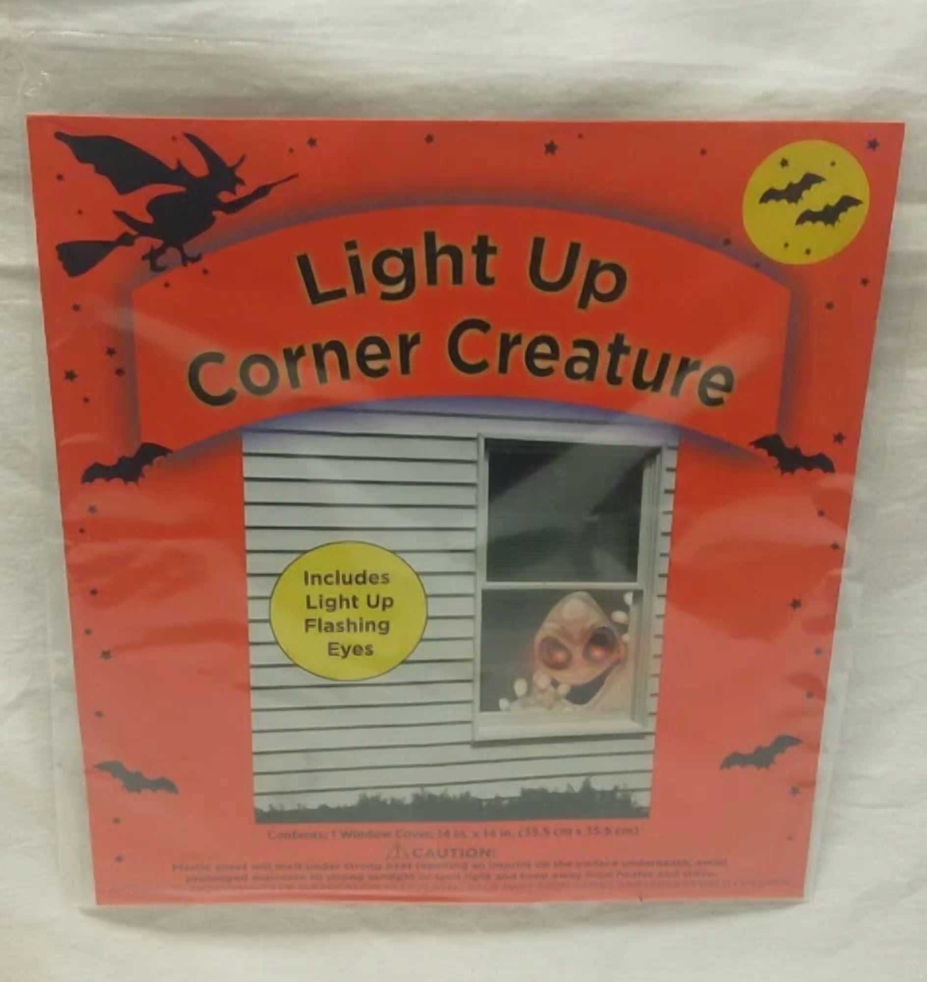 Light Up Eyes Corner Creature White Ghost Window Decal Decor Indoor ...
