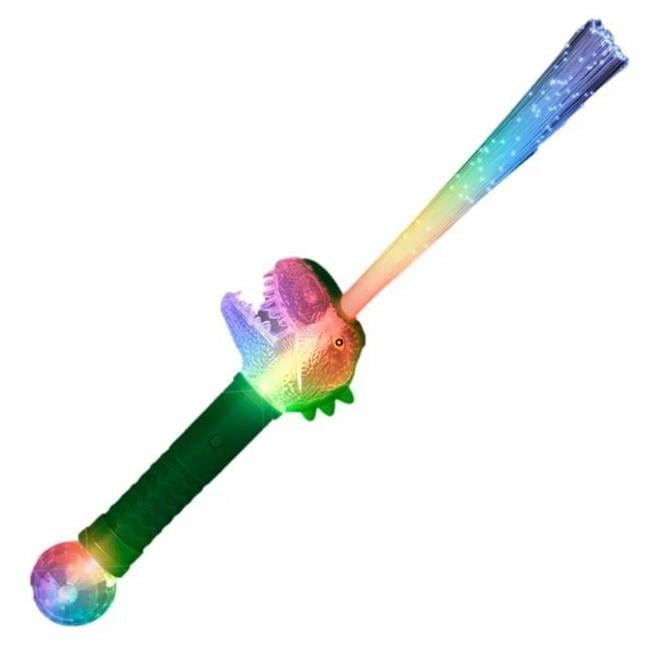 Light Up Fiber Optic Multicolor Dinosaur Prism Wand - Walmart.com