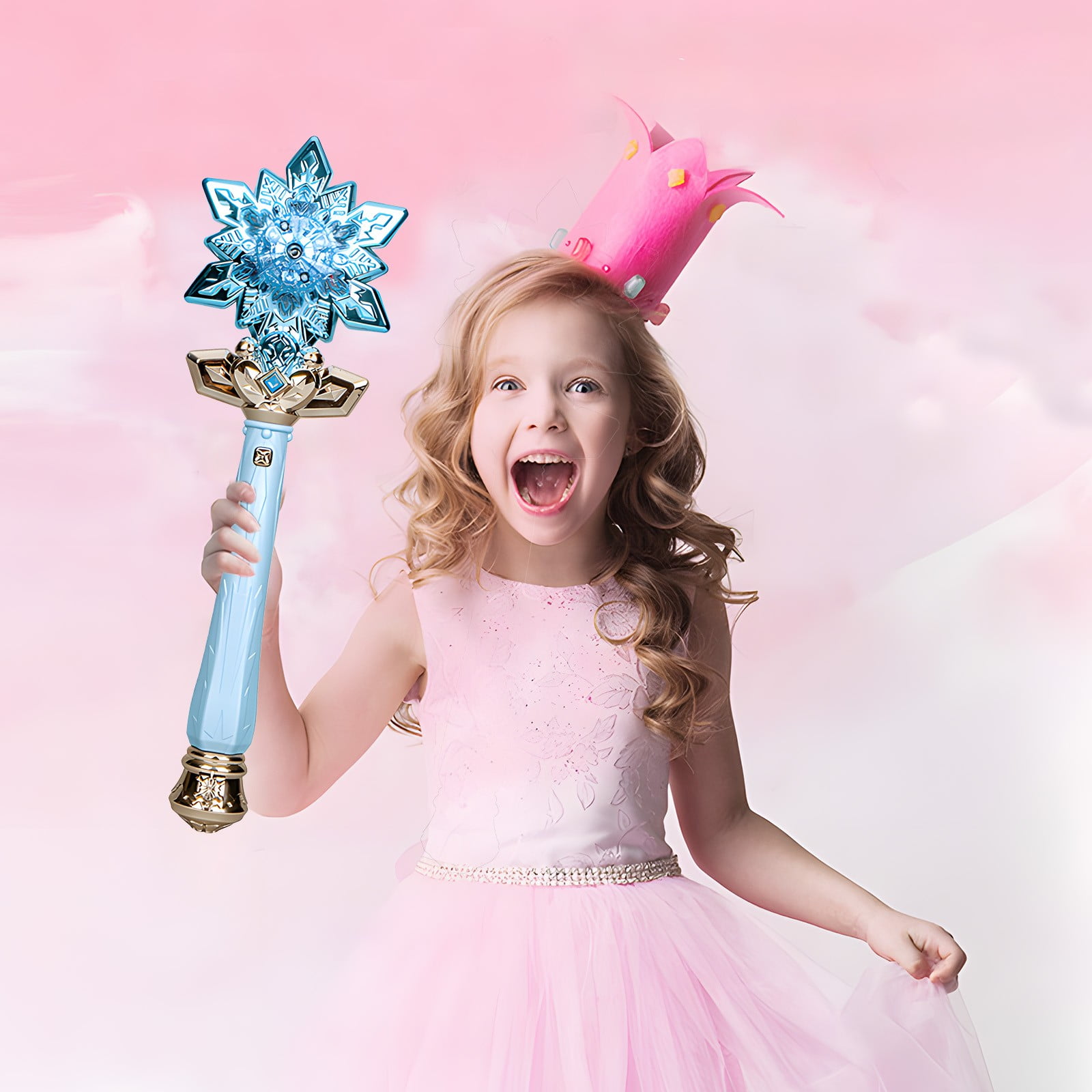 Light Up Frozen Snowflake Wand - Snowflake Wand with Music Spray, Magic ...