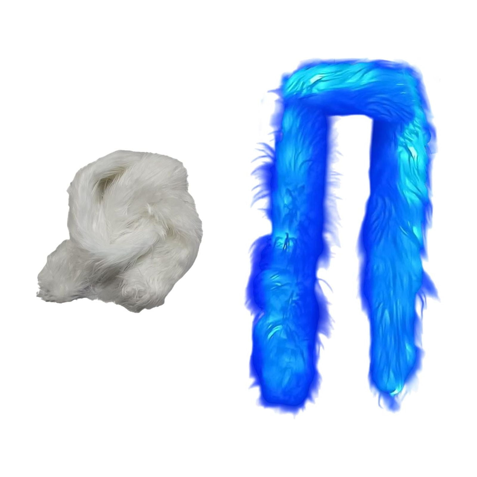 Light Up Fur Boa 5.6ft Plush Furry Scarf with LED Lights for Rave Dance ...