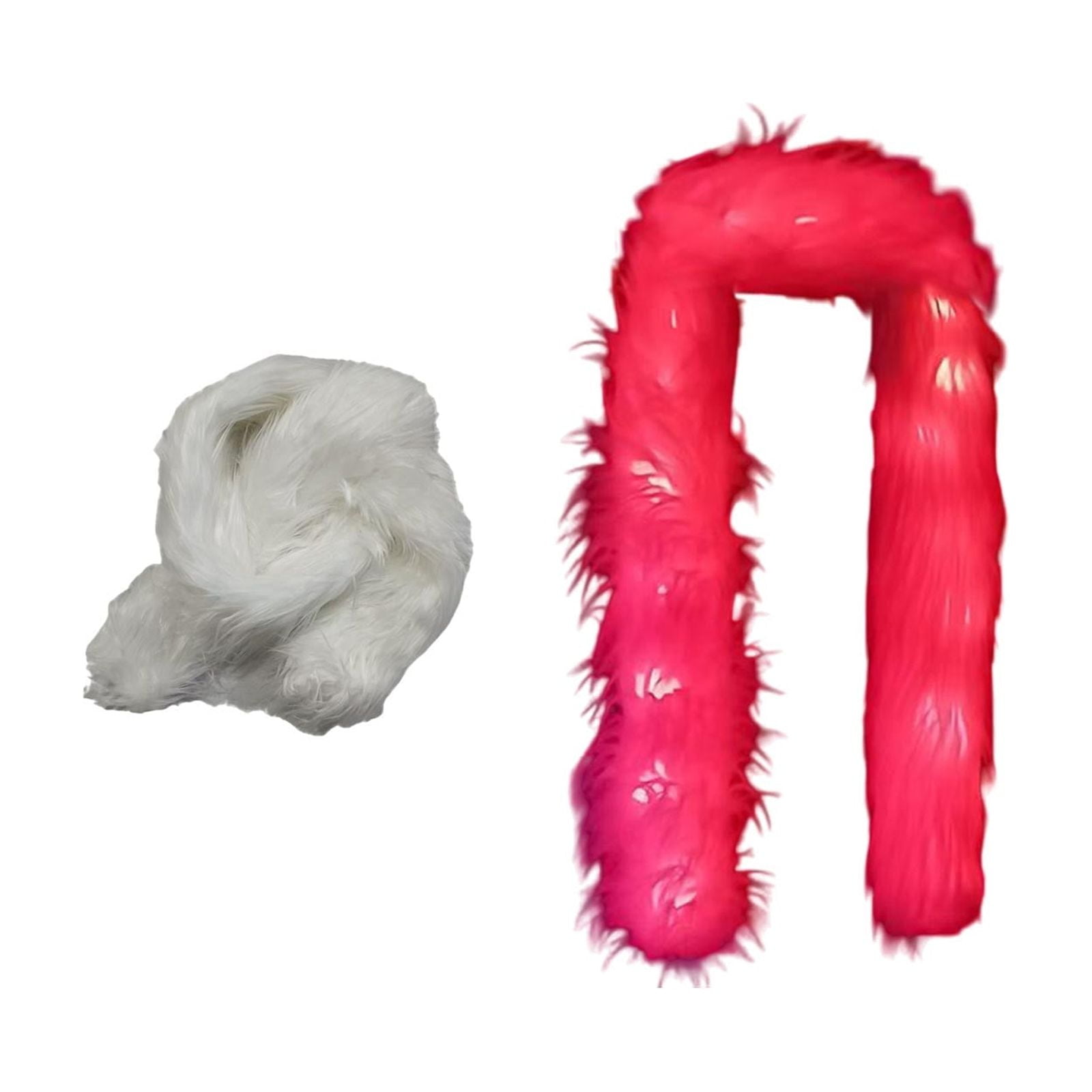 Light Up Fur Boa 5.6ft Plush Furry Scarf with LED Lights for Rave Dance ...
