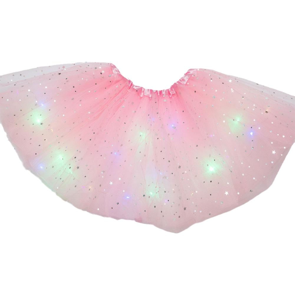 Light Up Girls LED Glow Tutu Star Stage Dance-Skirt Princess Children ...