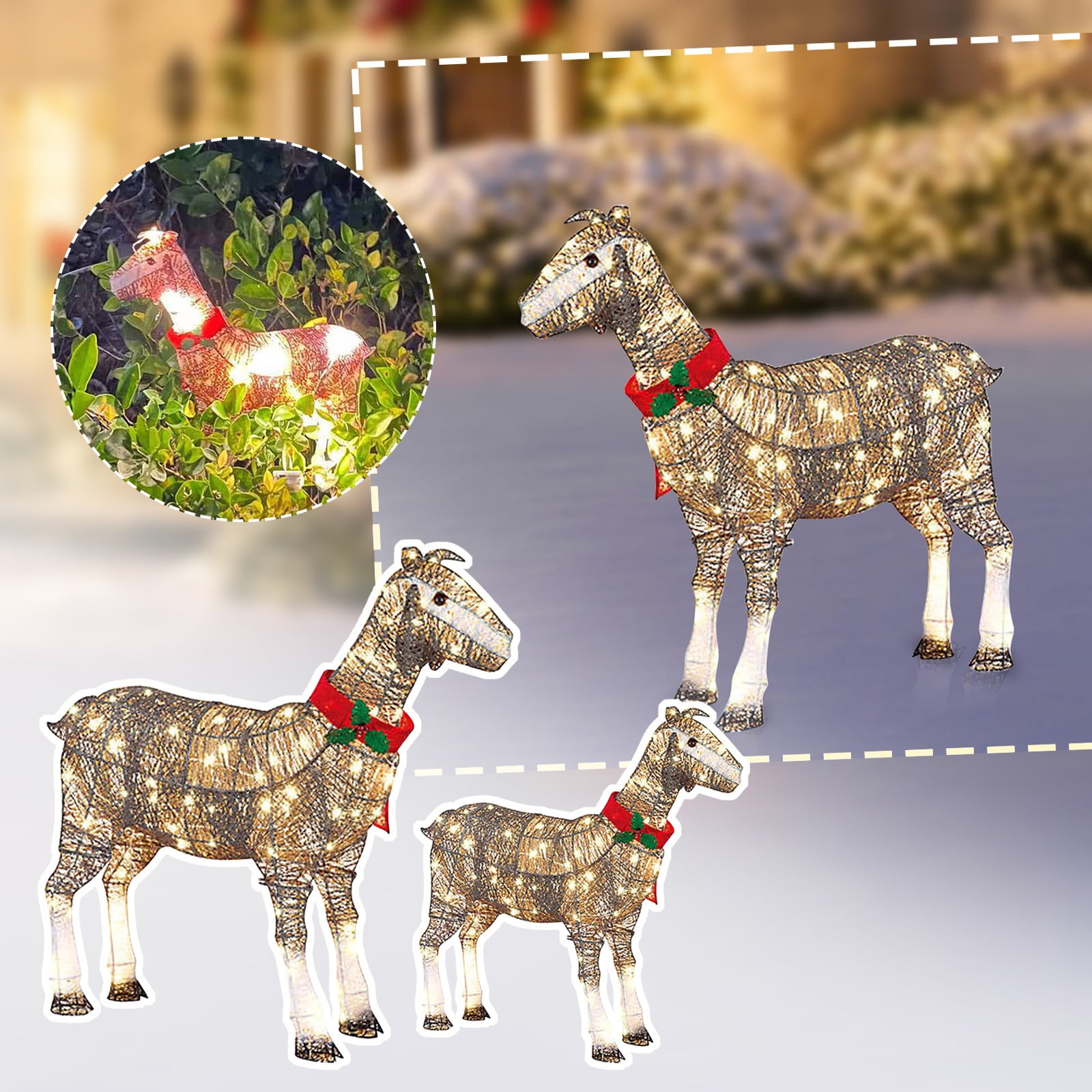 Light-Up-Goat With Scarf Holiday Decorations LED Christmas Outdoor ...