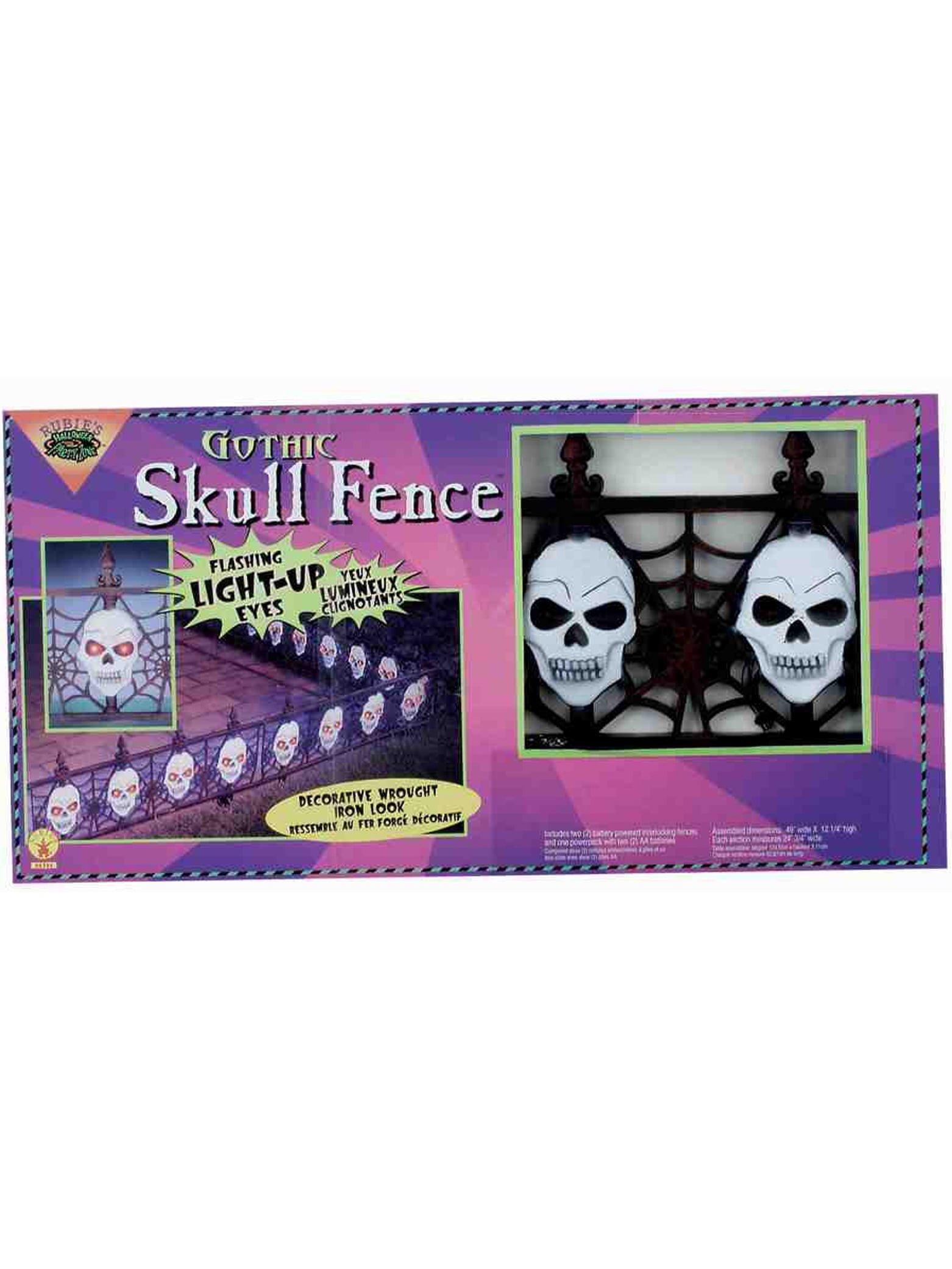 Light Up Gothic Skull Fence (2 piece) - Walmart.com
